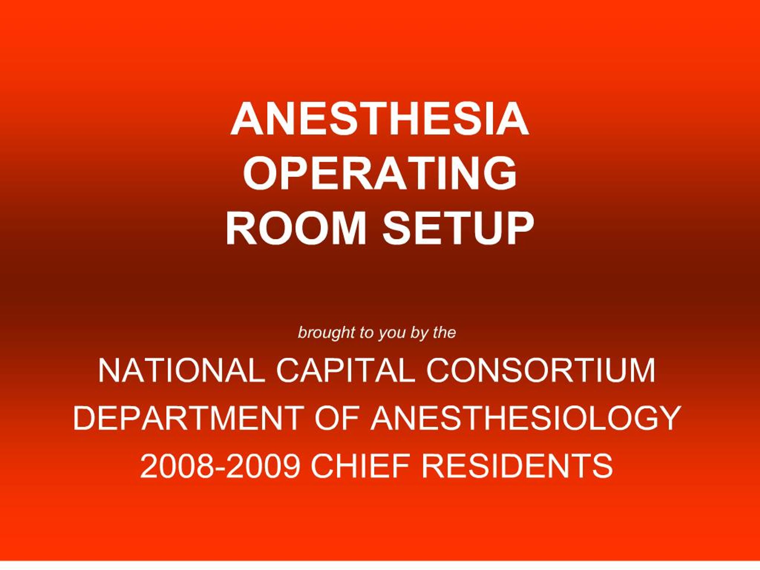 PPT - ANESTHESIA OPERATING ROOM SETUP PowerPoint Presentation, free ...
