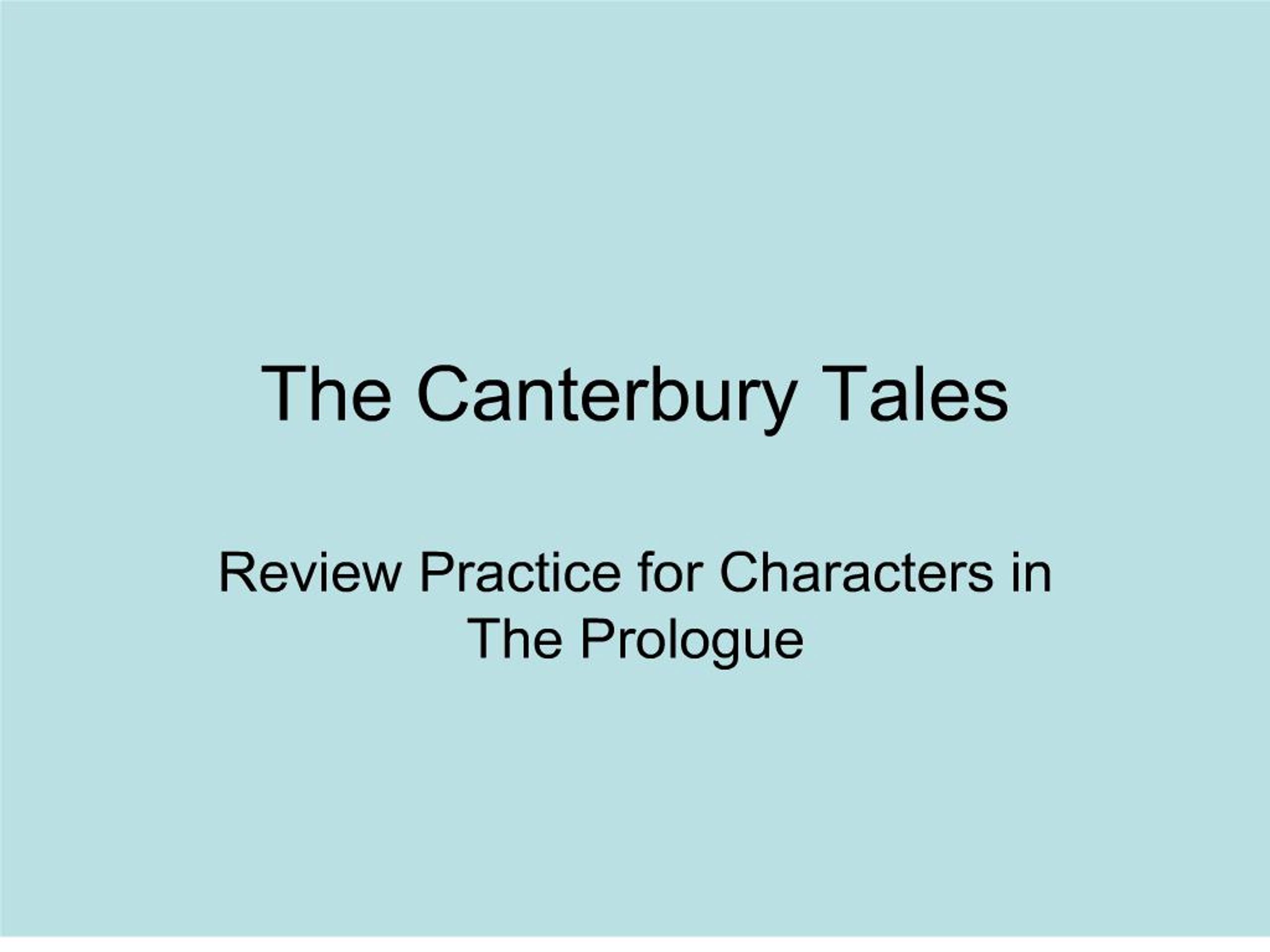 PPT - The Canterbury Tales PowerPoint Presentation, free download - ID ...