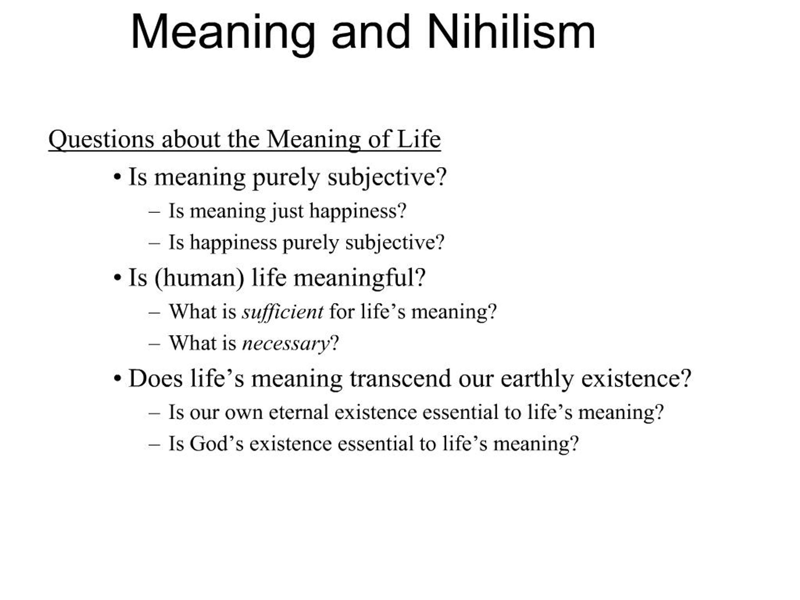 PPT - Meaning and Nihilism PowerPoint Presentation, free download - ID ...