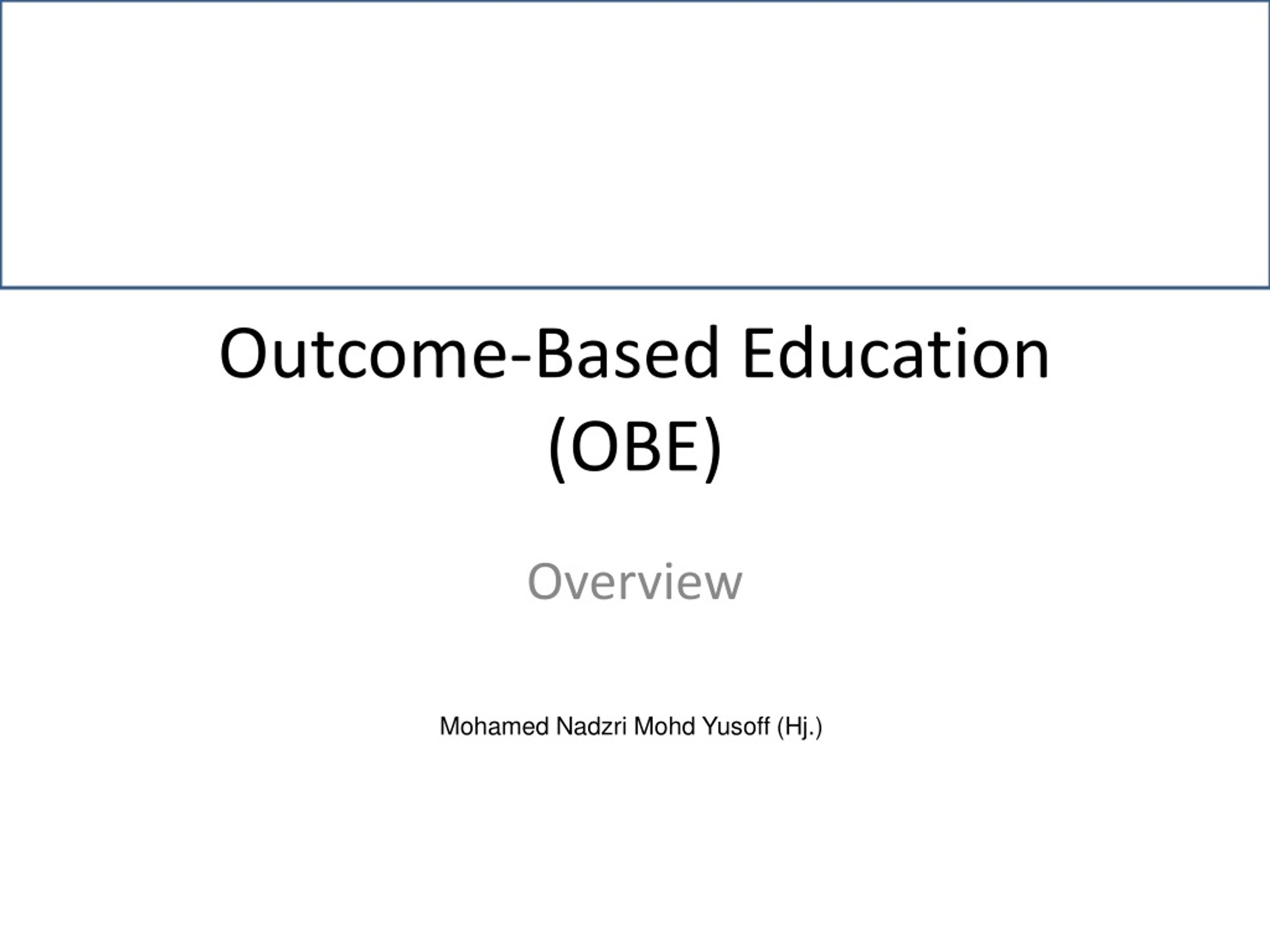 PPT - Outcome-Based Education (OBE) PowerPoint Presentation, free ...