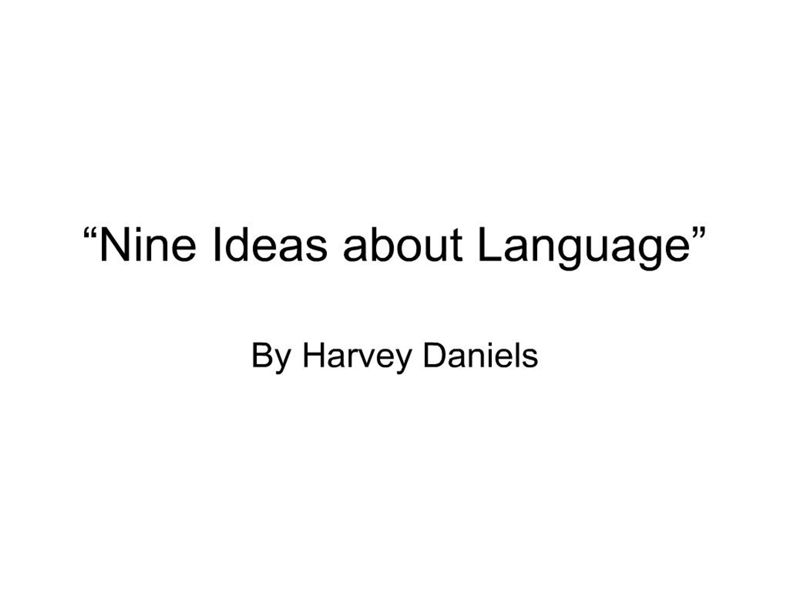 PPT - Nine Ideas about Language PowerPoint Presentation, free download ...