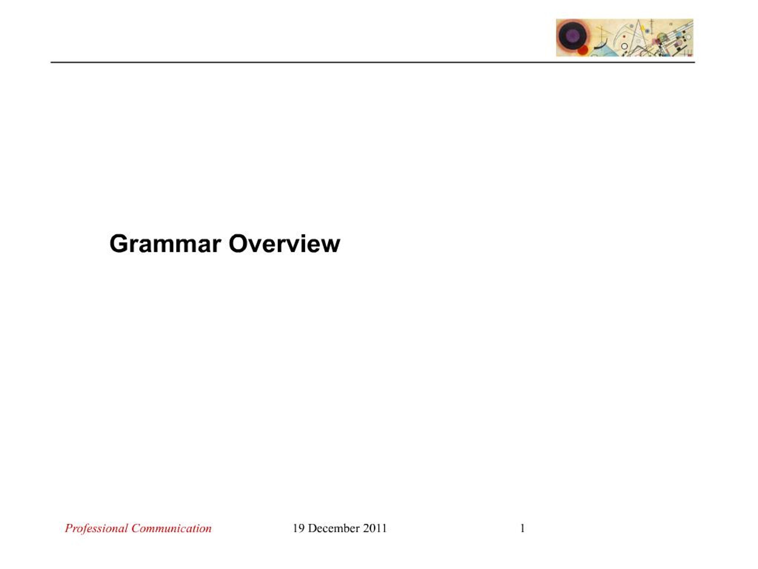 PPT - Grammar Overview PowerPoint Presentation, free download - ID:214965