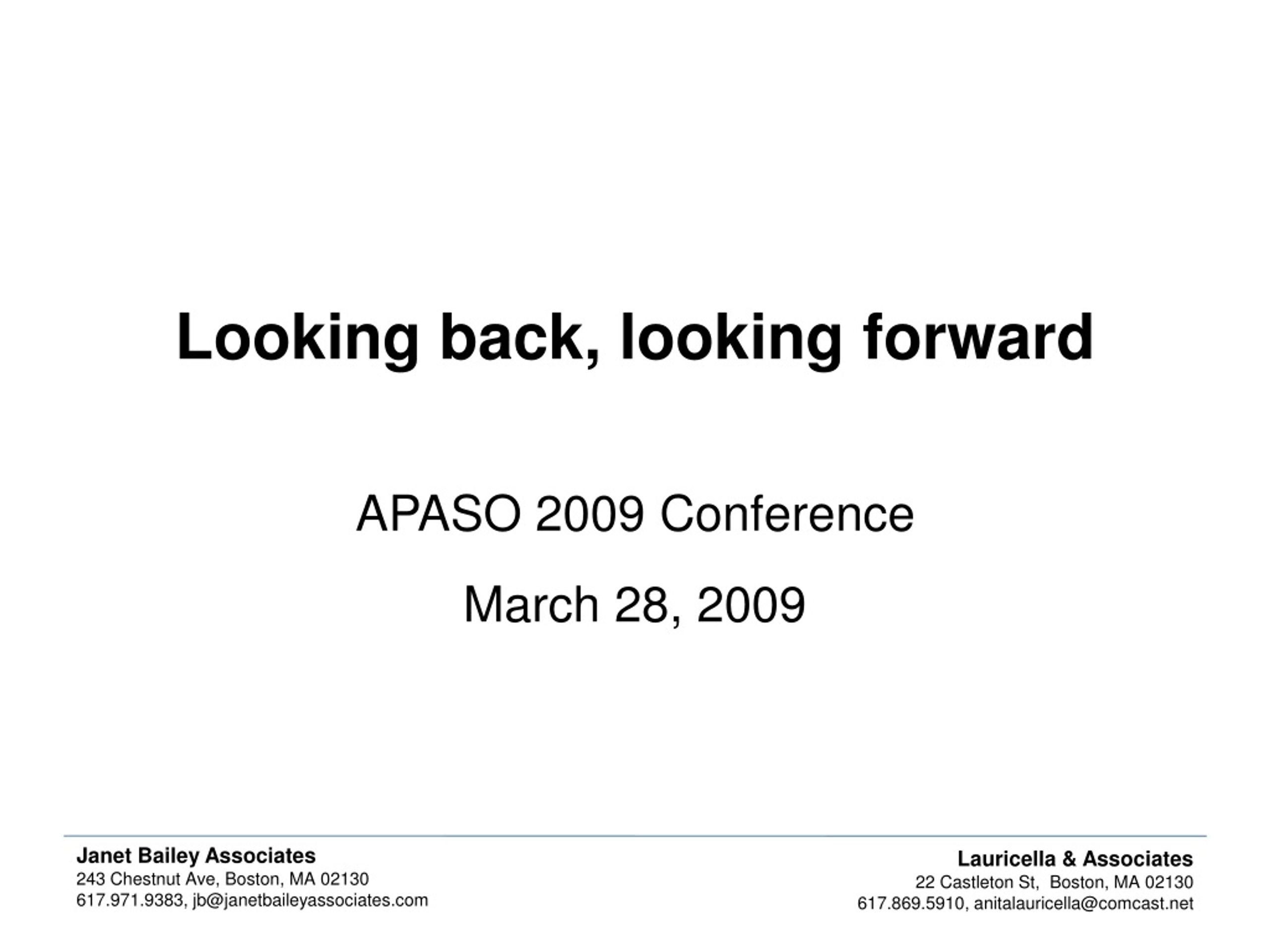 PPT - Looking back, looking forward PowerPoint Presentation, free ...