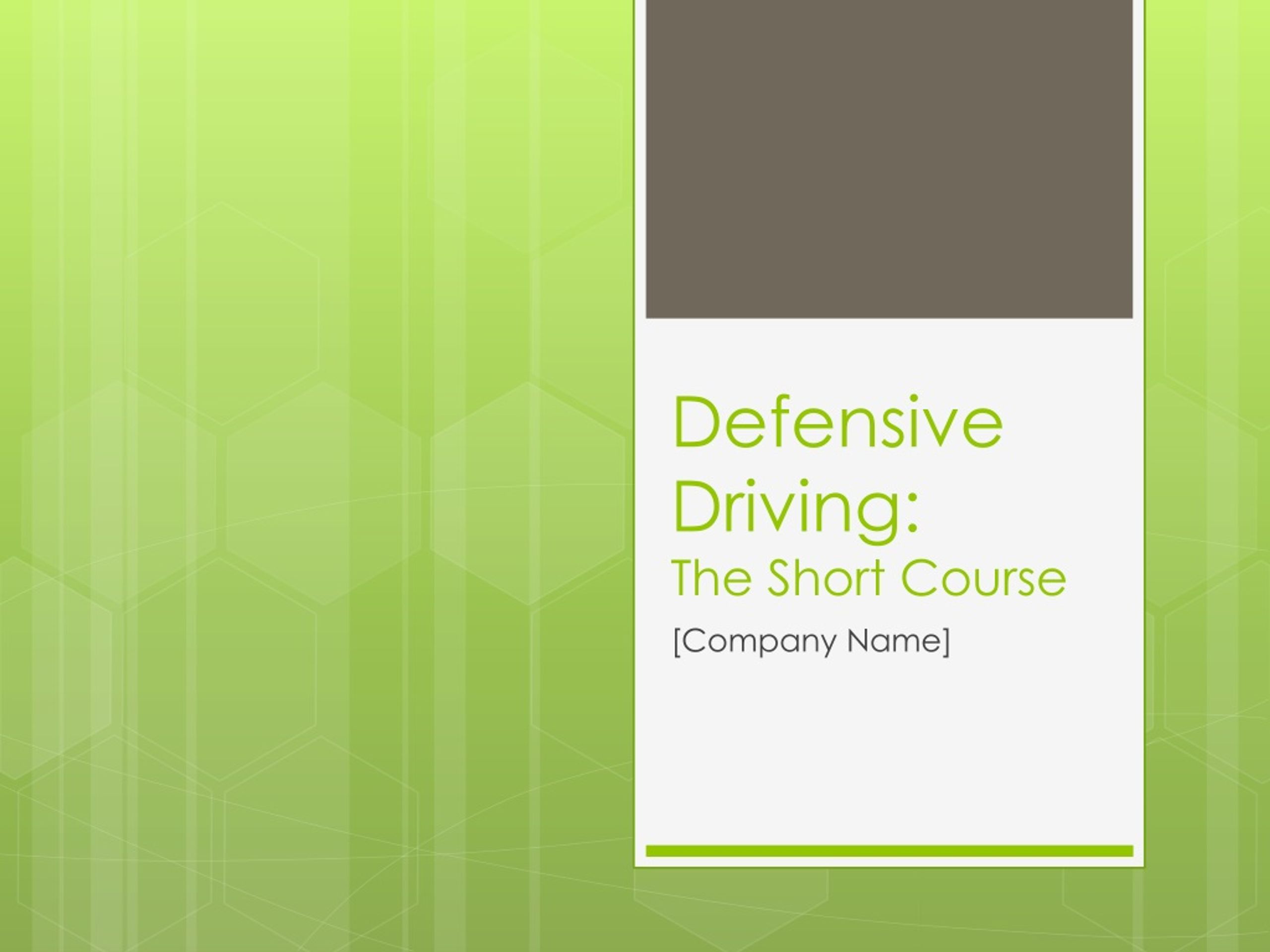 PPT - Defensive Driving: The Short Course PowerPoint Presentation, free ...