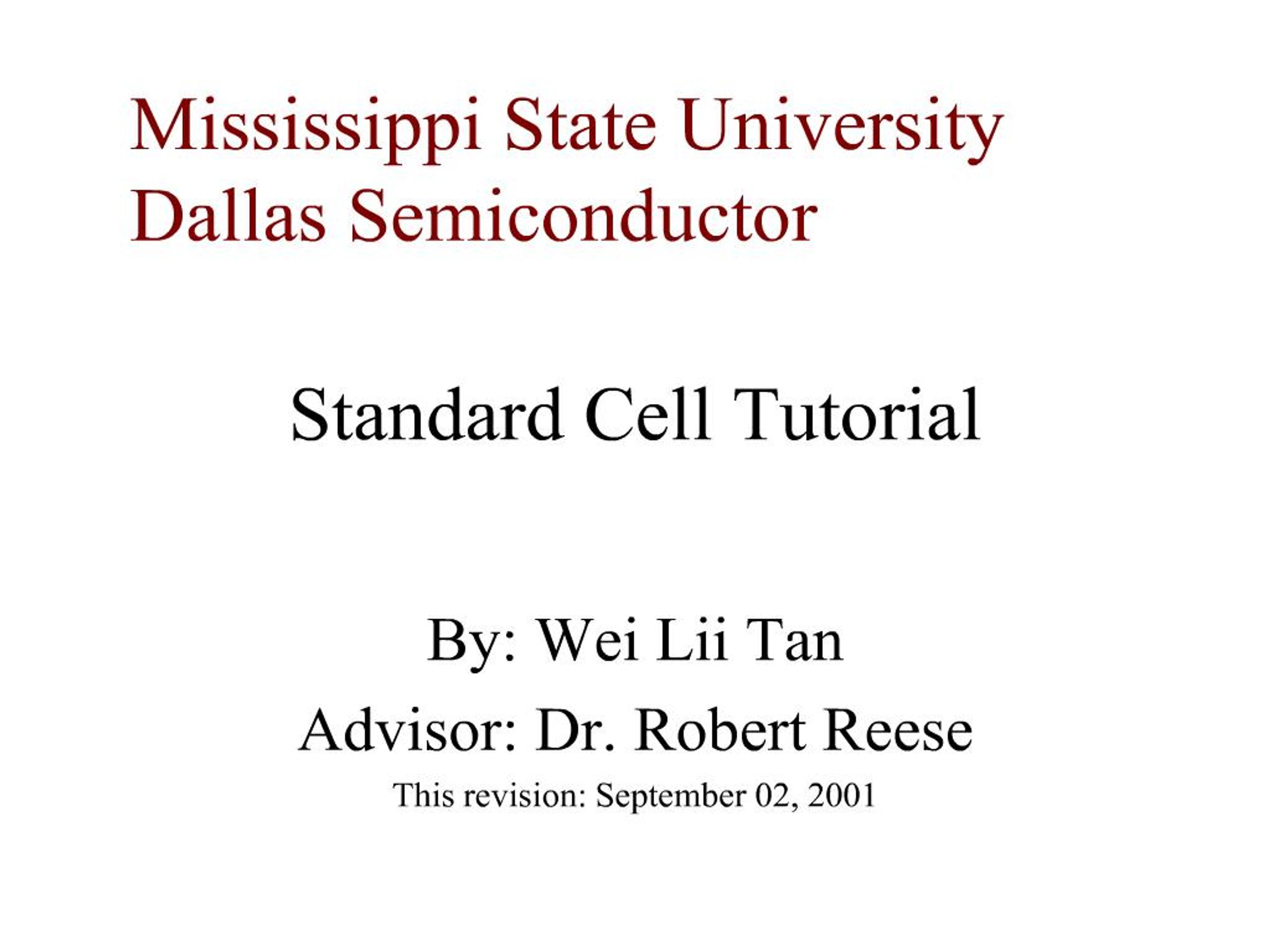 PPT - Standard Cell Tutorial PowerPoint Presentation, free download ...