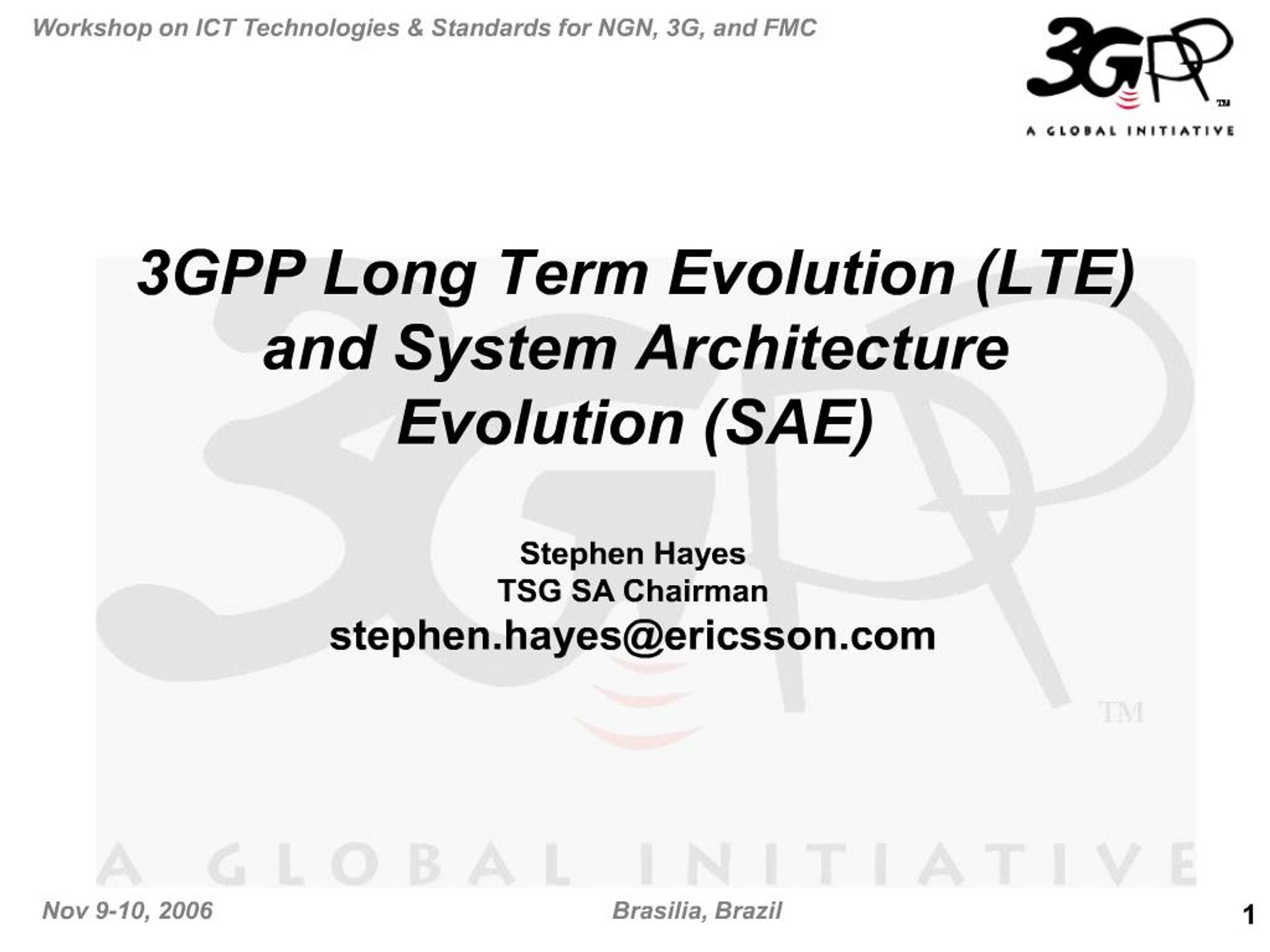 PPT - 3GPP Long Term Evolution LTE and System Architecture Evolution ... PowerPoint Presentation ...