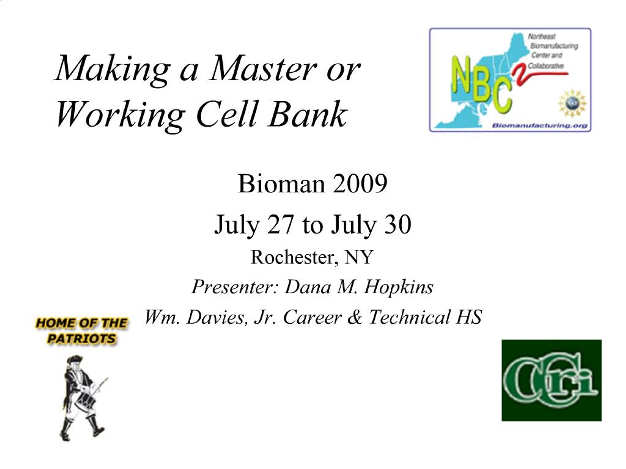 PPT - Making a Master or Working Cell Bank PowerPoint Presentation, free download - ID:222812