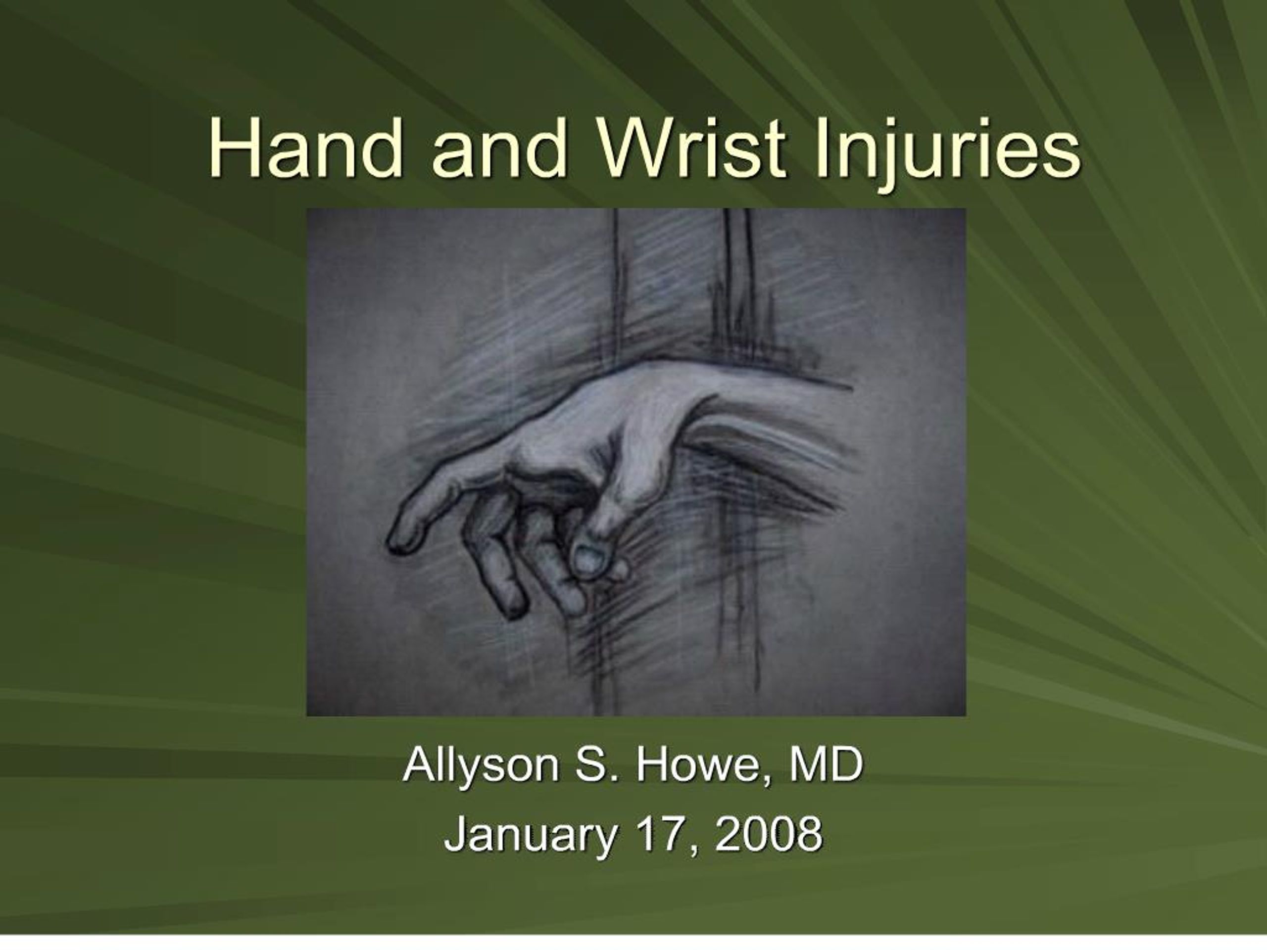 PPT - Hand and Wrist Injuries PowerPoint Presentation, free download ...