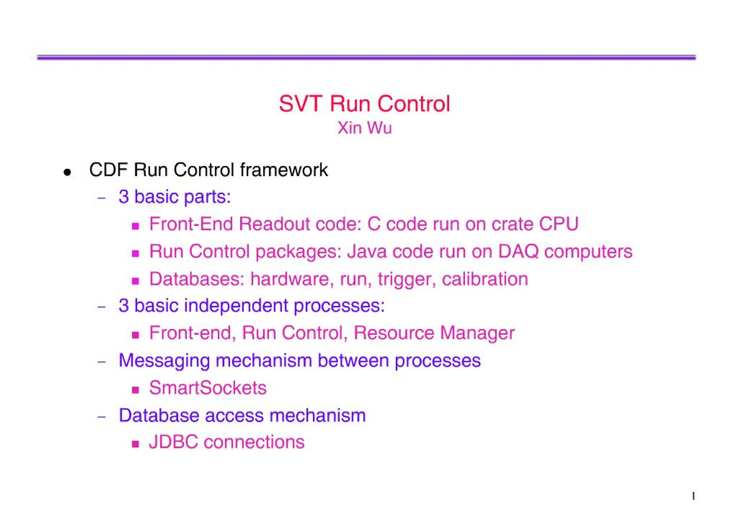 PPT - SVT Run Control Xin Wu PowerPoint Presentation, free download ...
