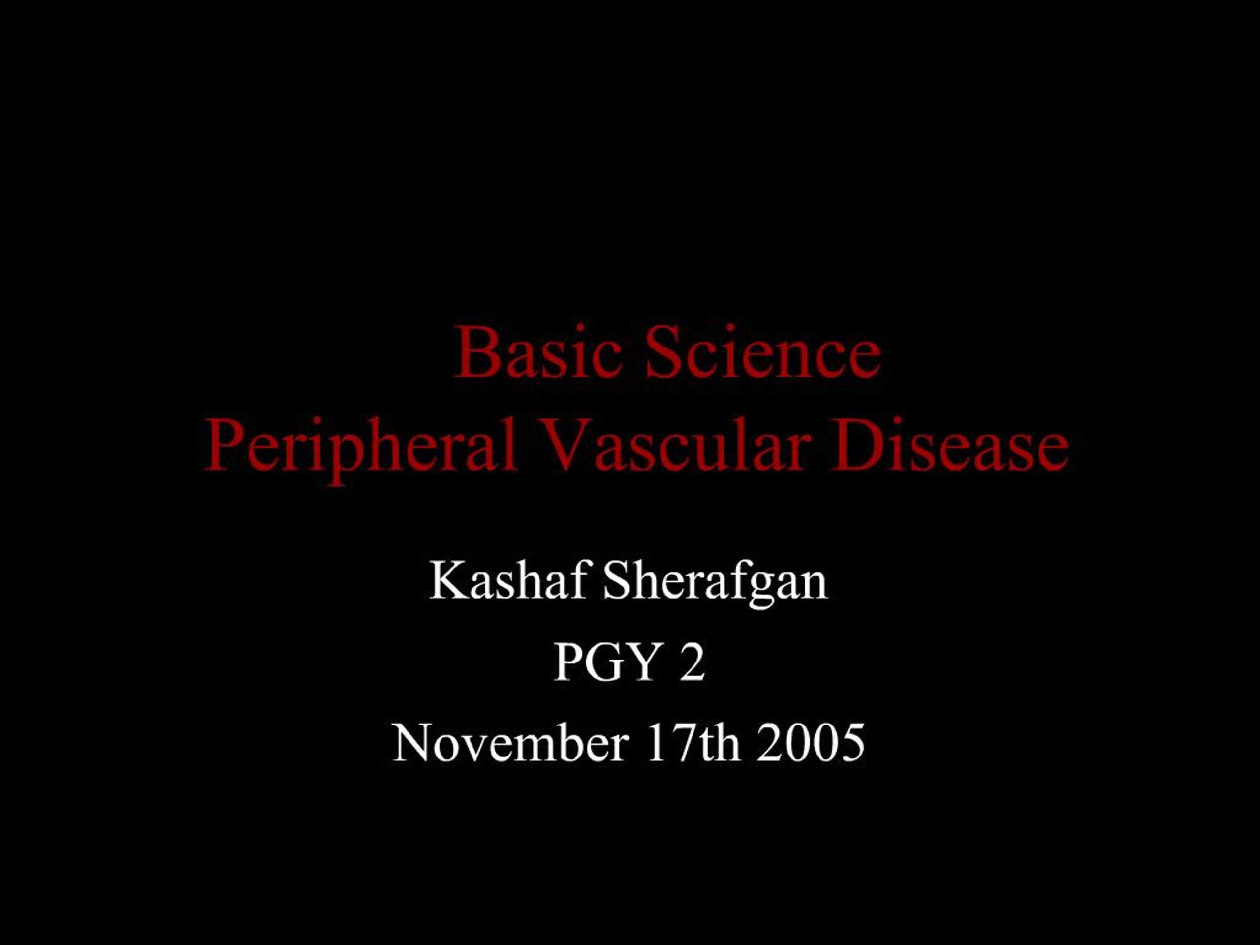 PPT - Basic Science Peripheral Vascular Disease PowerPoint Presentation ...