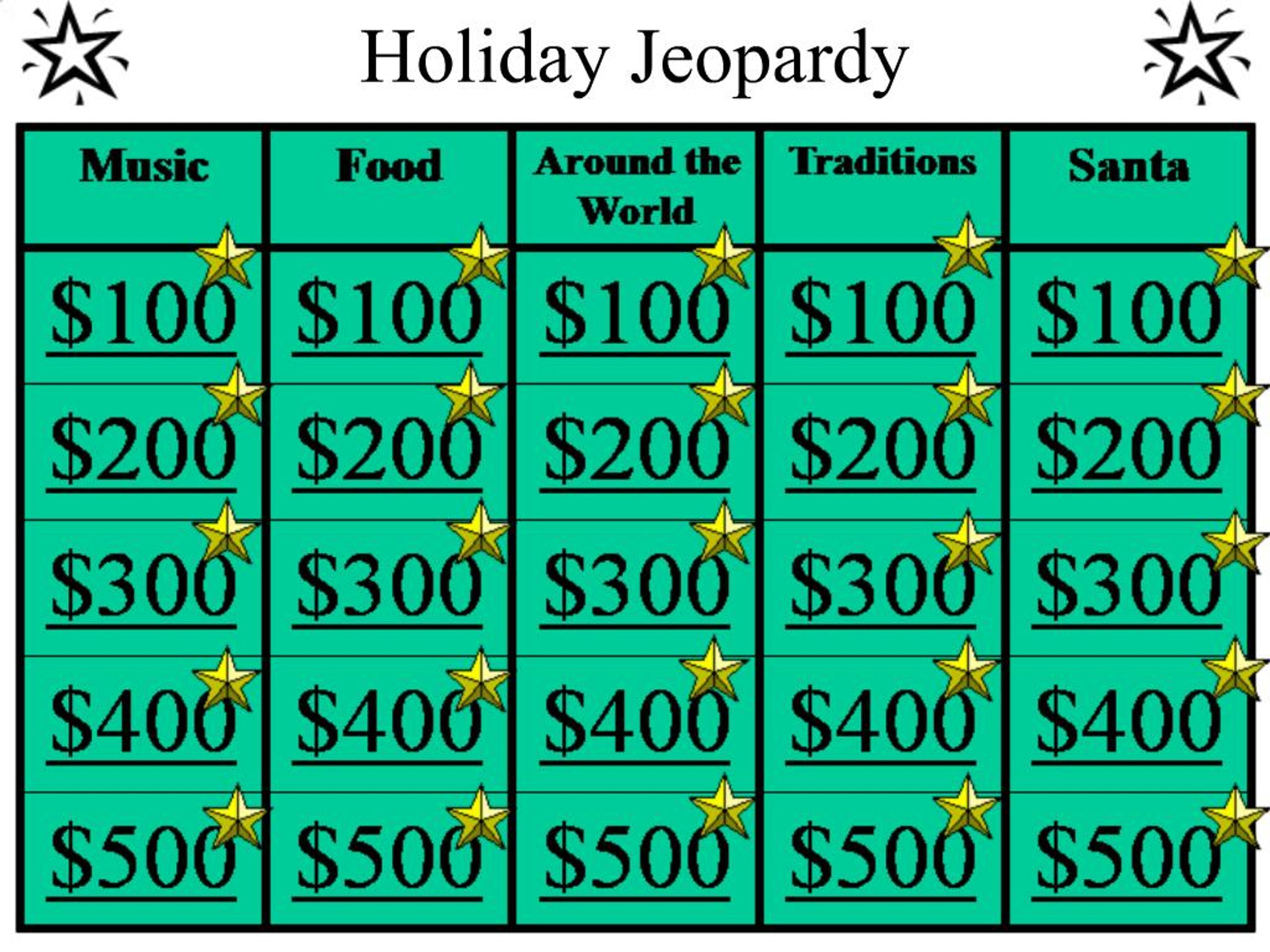 PPT - Holiday Jeopardy PowerPoint Presentation, free download - ID:225825