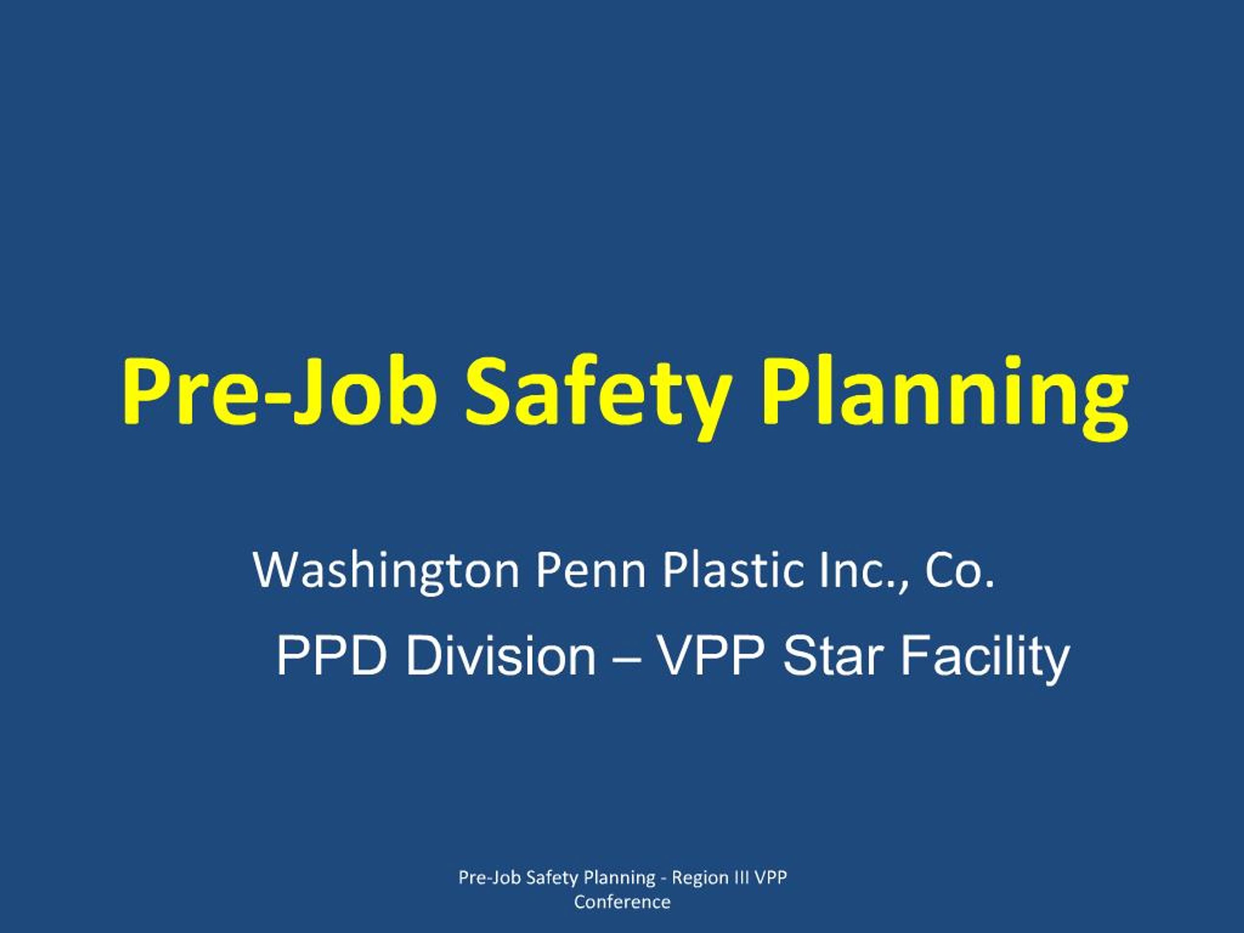 PPT - Pre-Job Safety Planning PowerPoint Presentation, free download ...