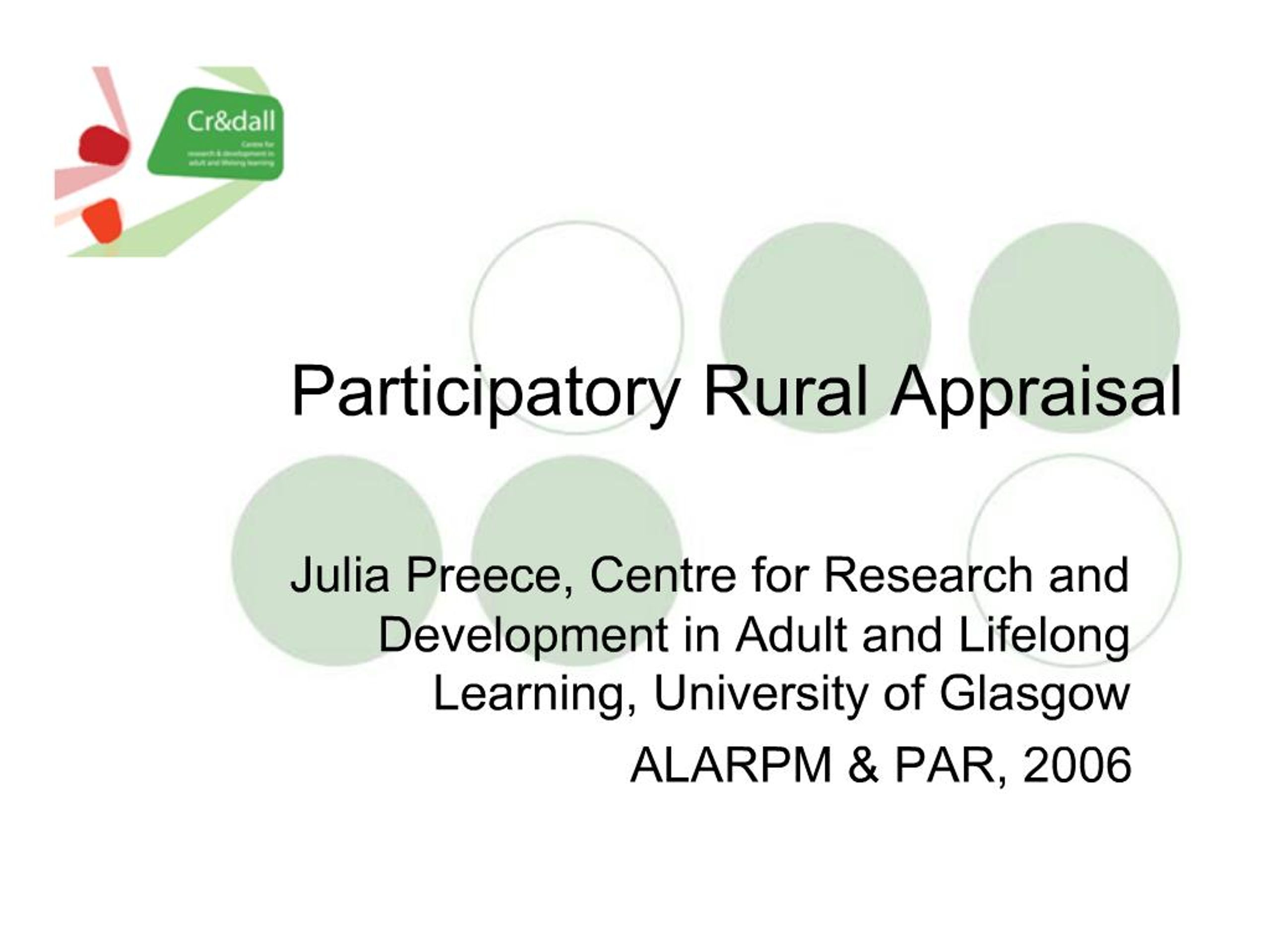 PPT - Participatory Rural Appraisal PowerPoint Presentation, free ...