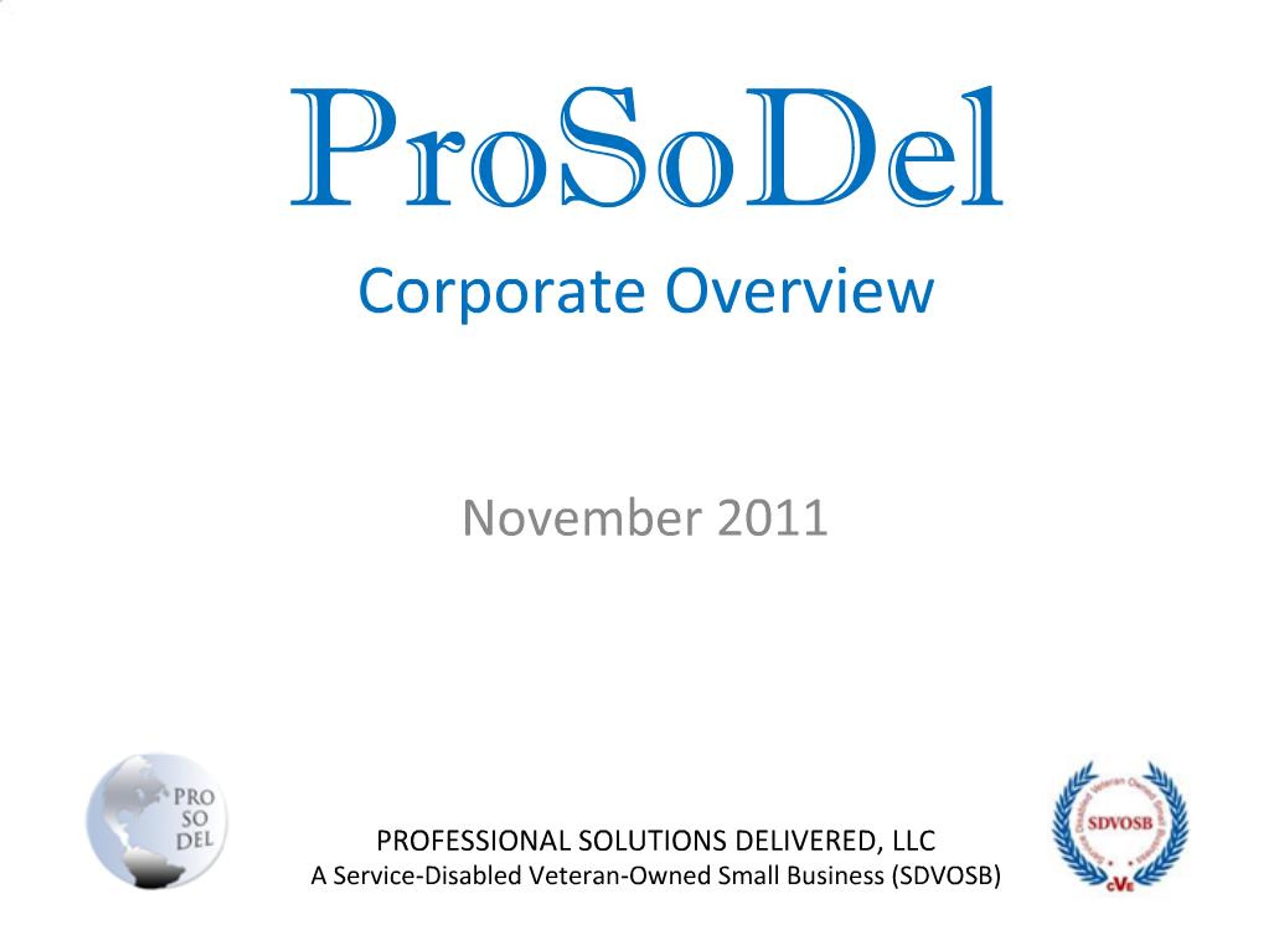 PPT - ProSoDel Corporate Overview PowerPoint Presentation, free ...