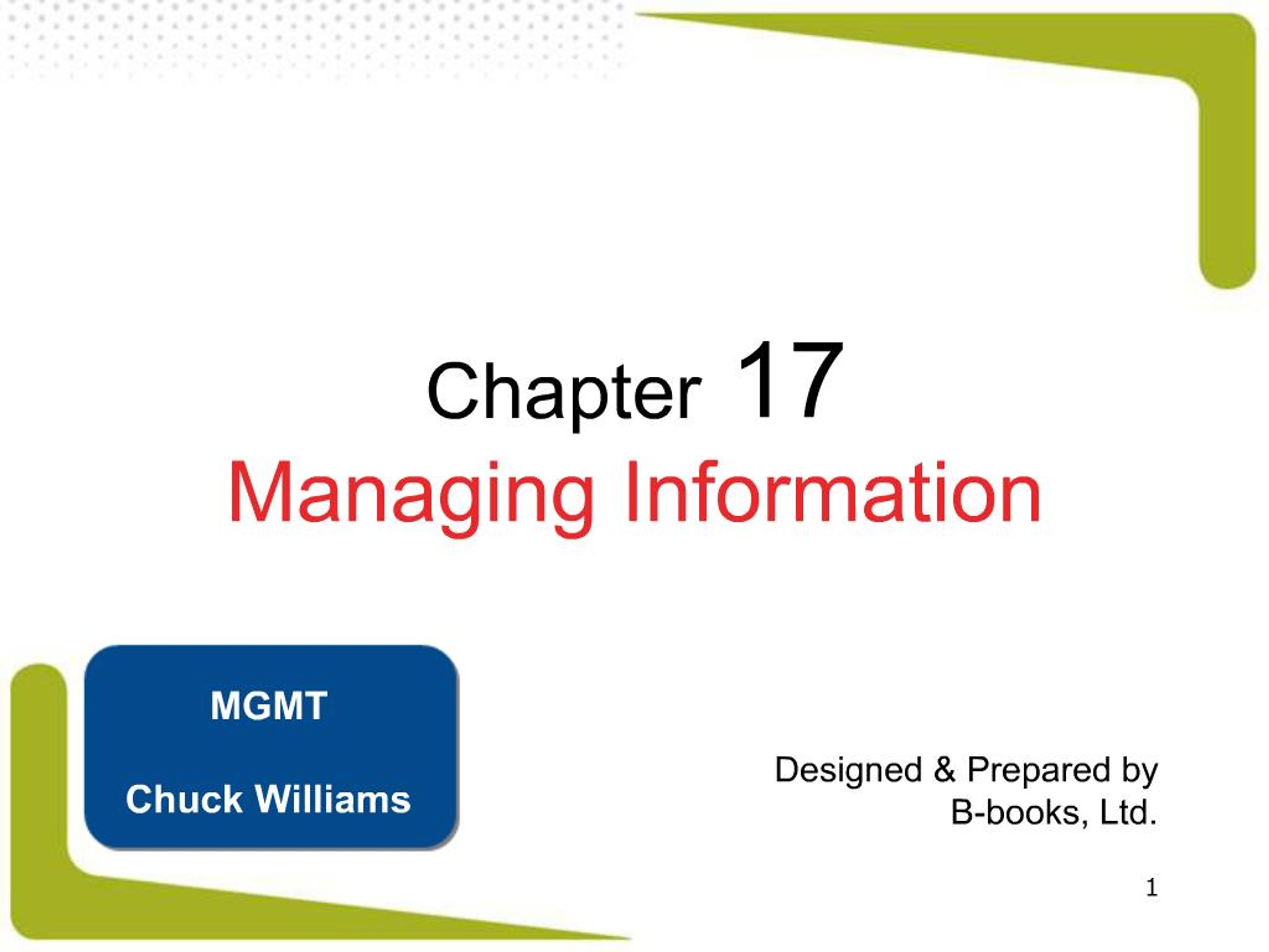 PPT - Chapter 17 Managing Information PowerPoint Presentation, free download - ID:226391