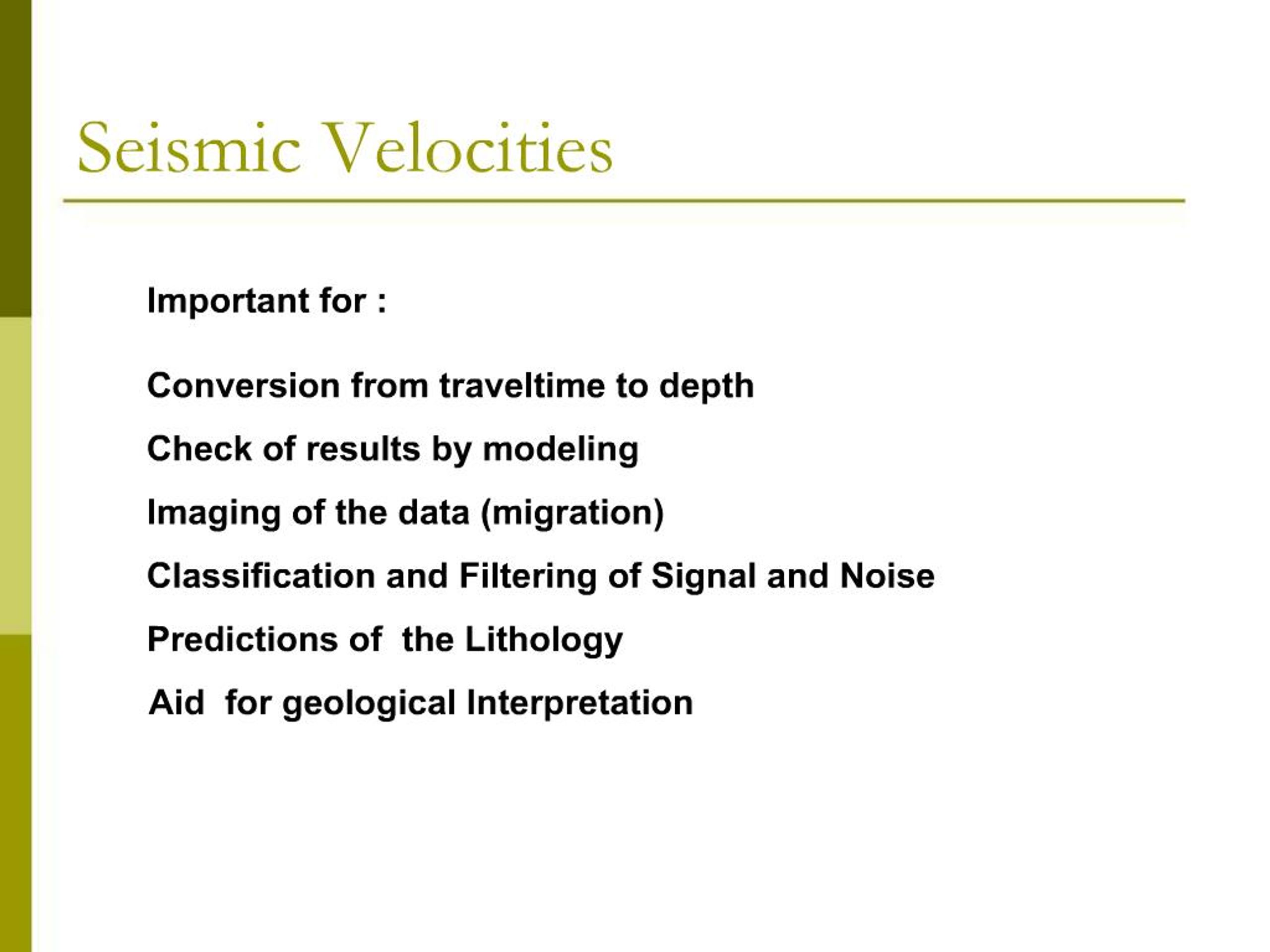 PPT - Seismic Velocities PowerPoint Presentation, free download - ID:227139