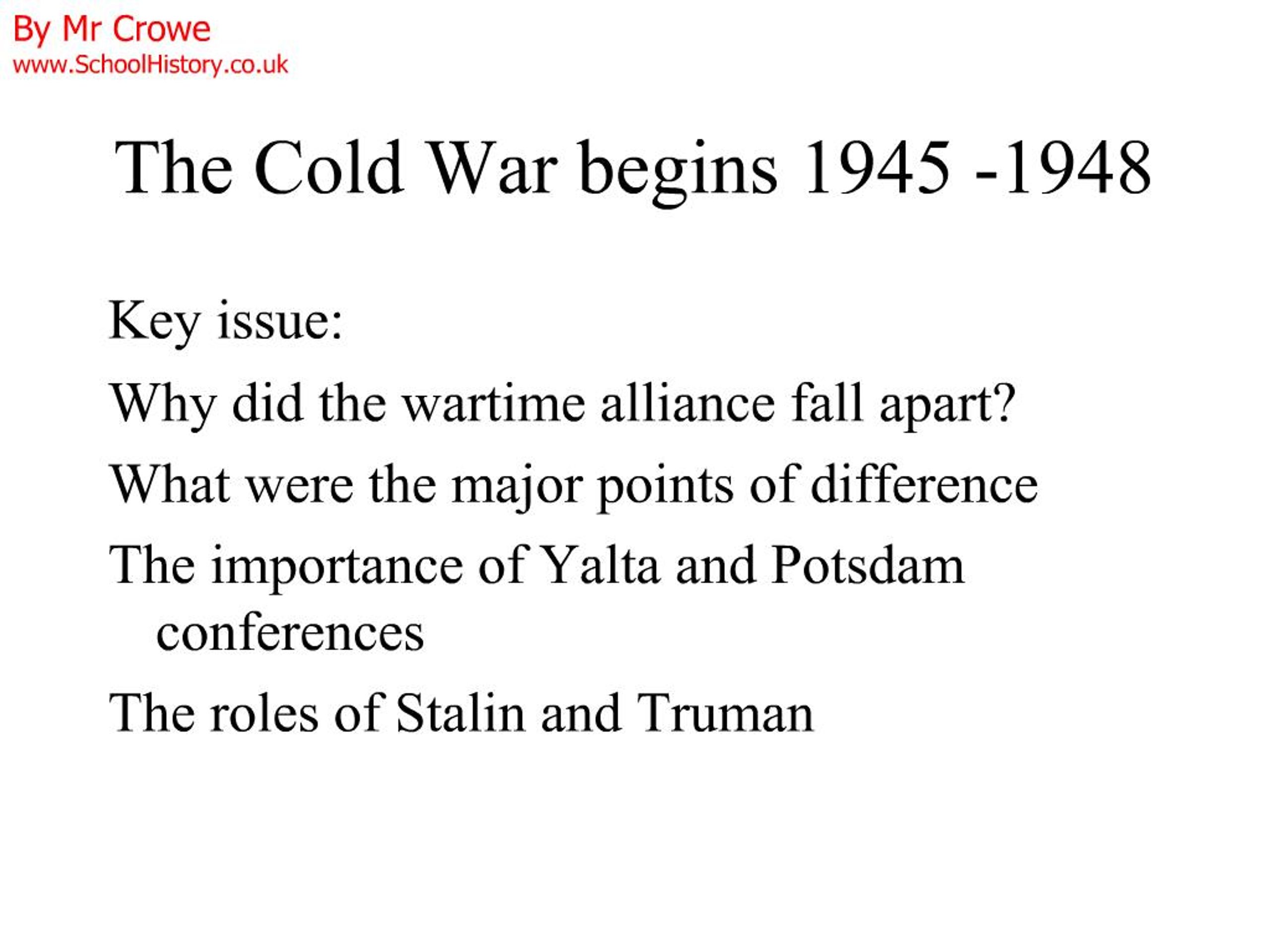 PPT - The Cold War begins 1945 -1948 PowerPoint Presentation, free ...