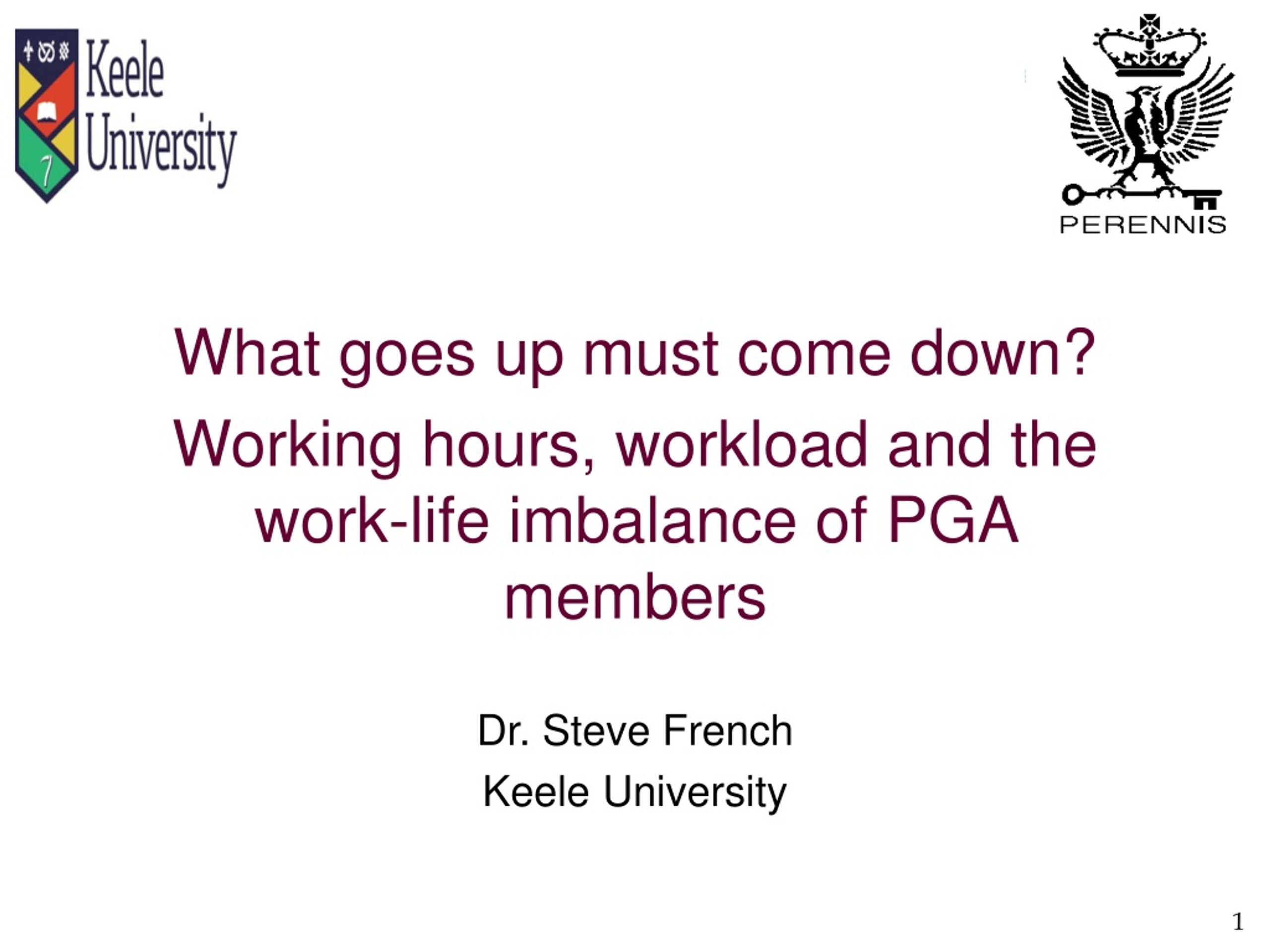 PPT - What goes up must come down? Working hours, workload and the work ...