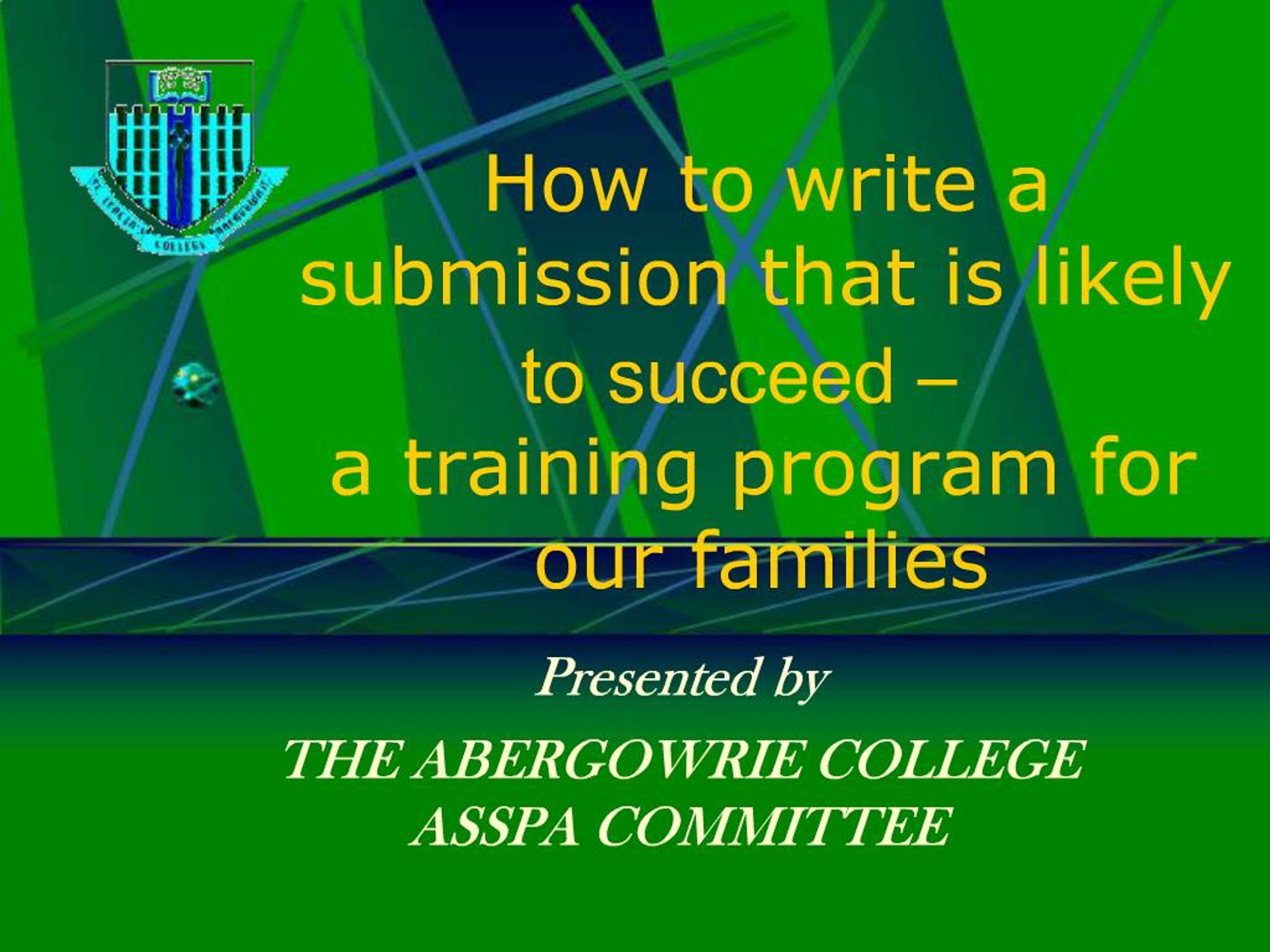 PPT - Successful Submission Writing Guide by Abergowrie College ...