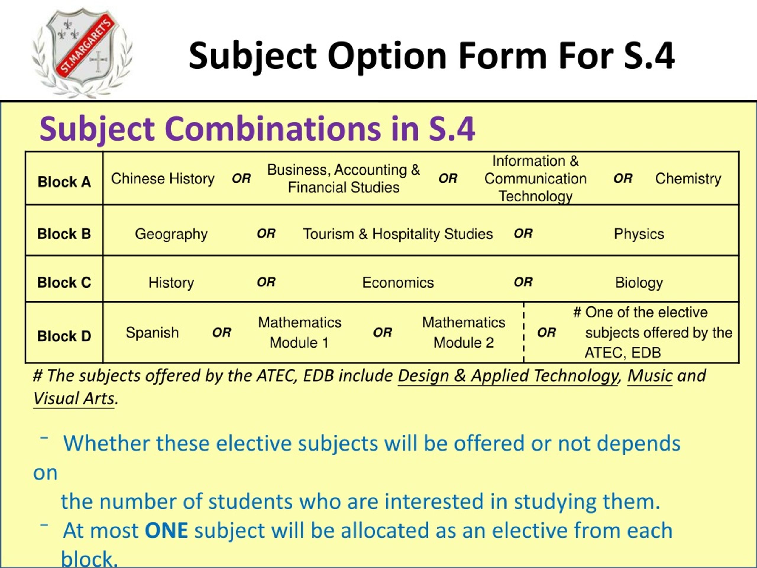 PPT - Subject Option Form For S.4 PowerPoint Presentation, free ...