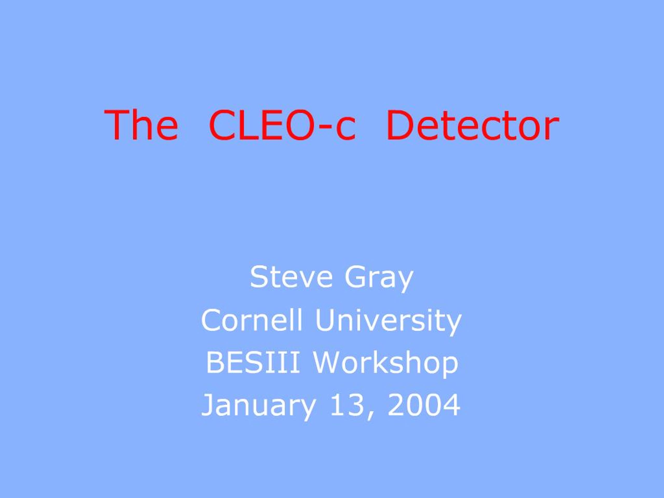 PPT - The CLEO-c Detector PowerPoint Presentation, free download - ID ...