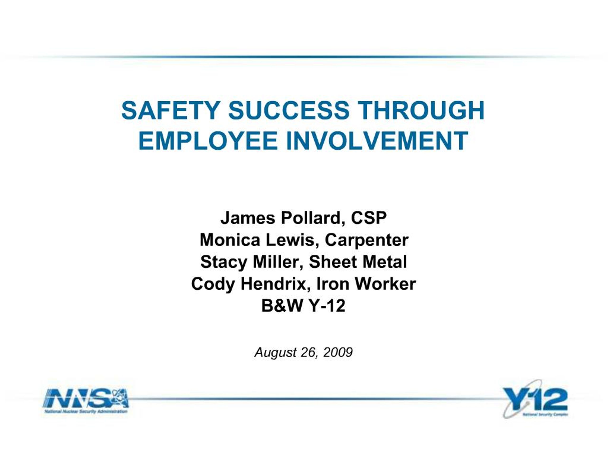 PPT - SAFETY SUCCESS THROUGH EMPLOYEE INVOLVEMENT PowerPoint ...