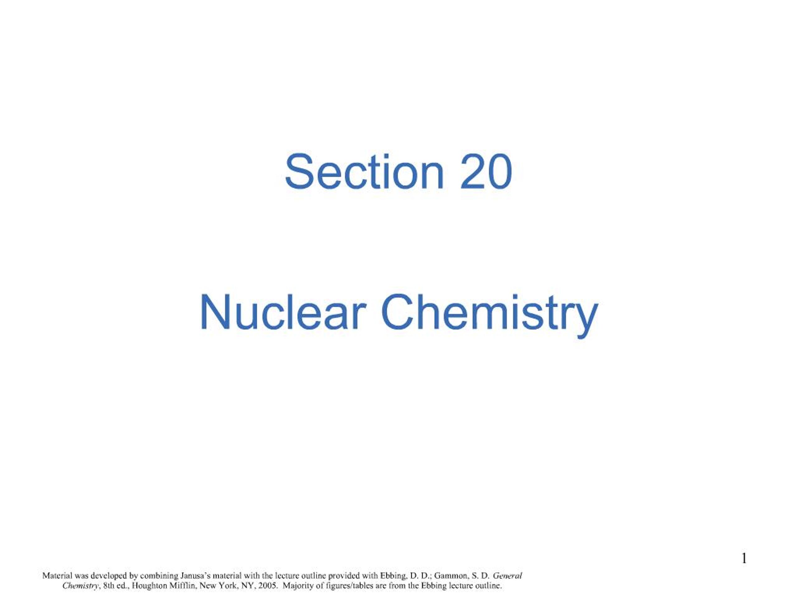 PPT - Section 20 Nuclear Chemistry PowerPoint Presentation, free ...