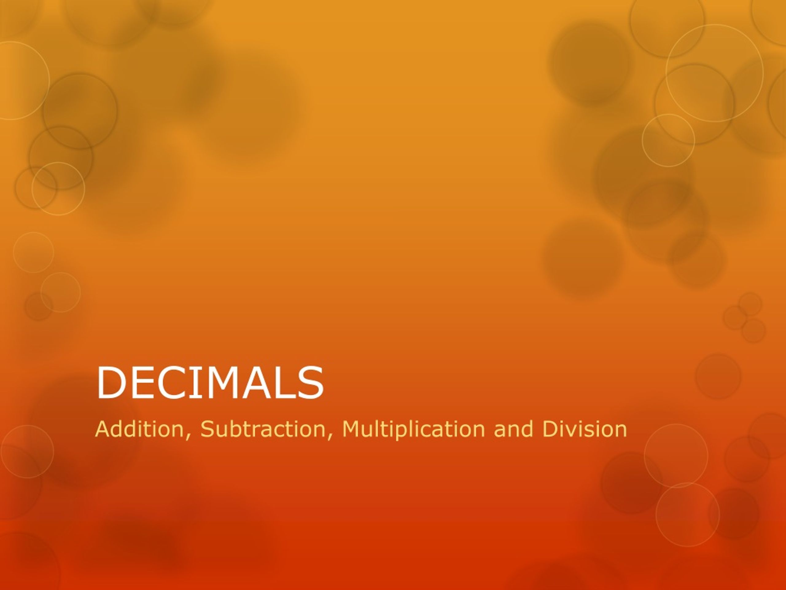 PPT - DECIMALS PowerPoint Presentation, free download - ID:244493