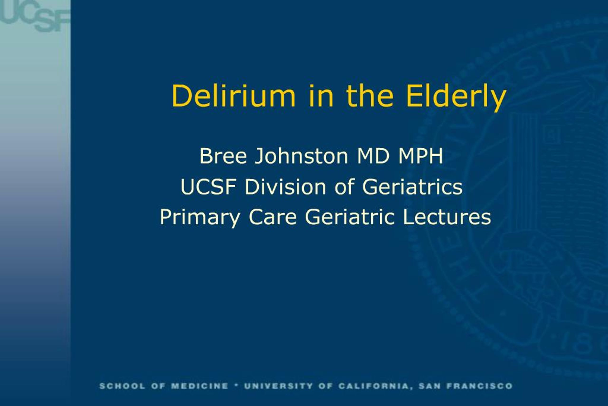 PPT - Delirium in the Elderly PowerPoint Presentation, free download ...