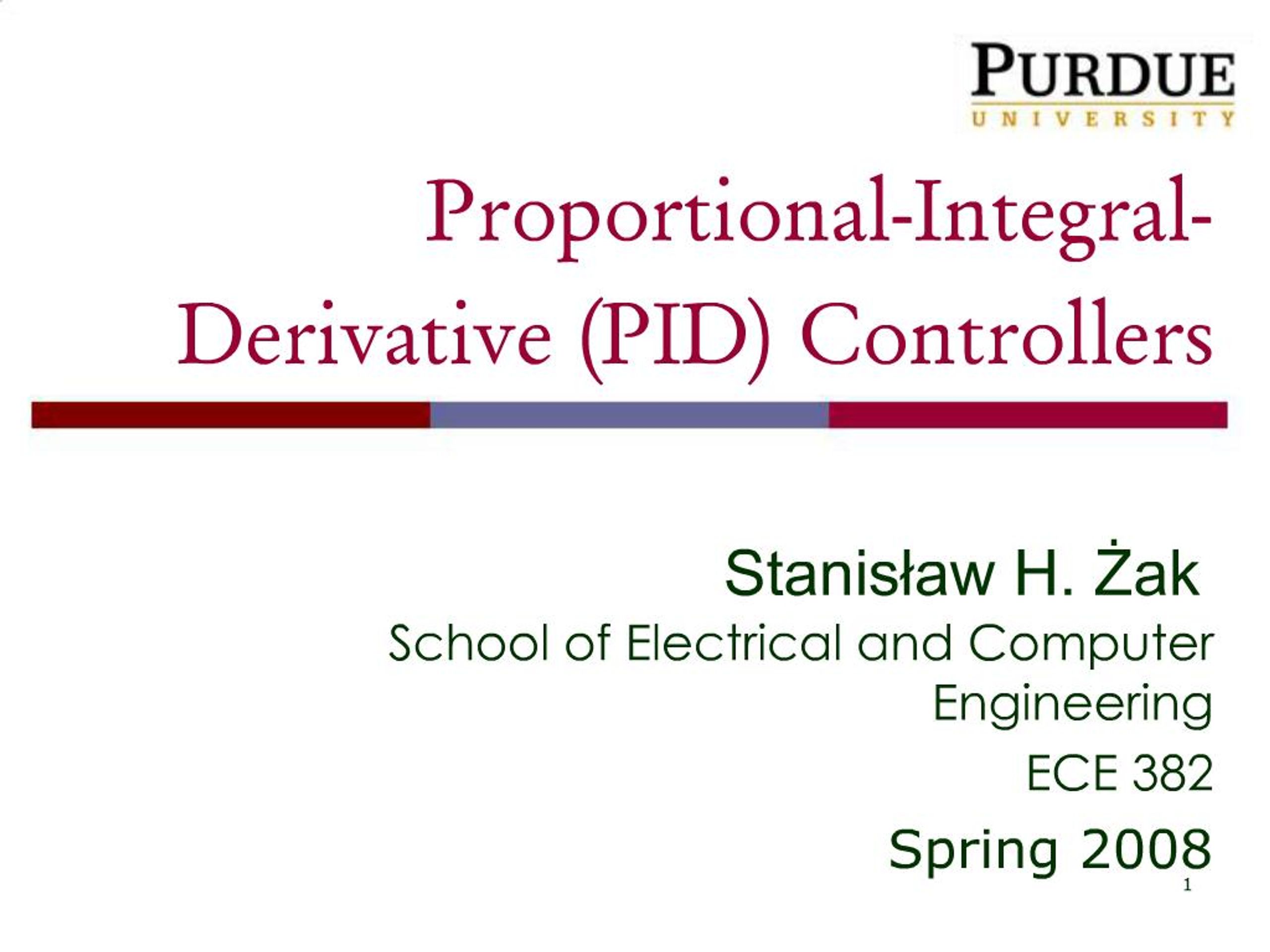 PPT - Proportional-Integral-Derivative PID Controllers PowerPoint ...