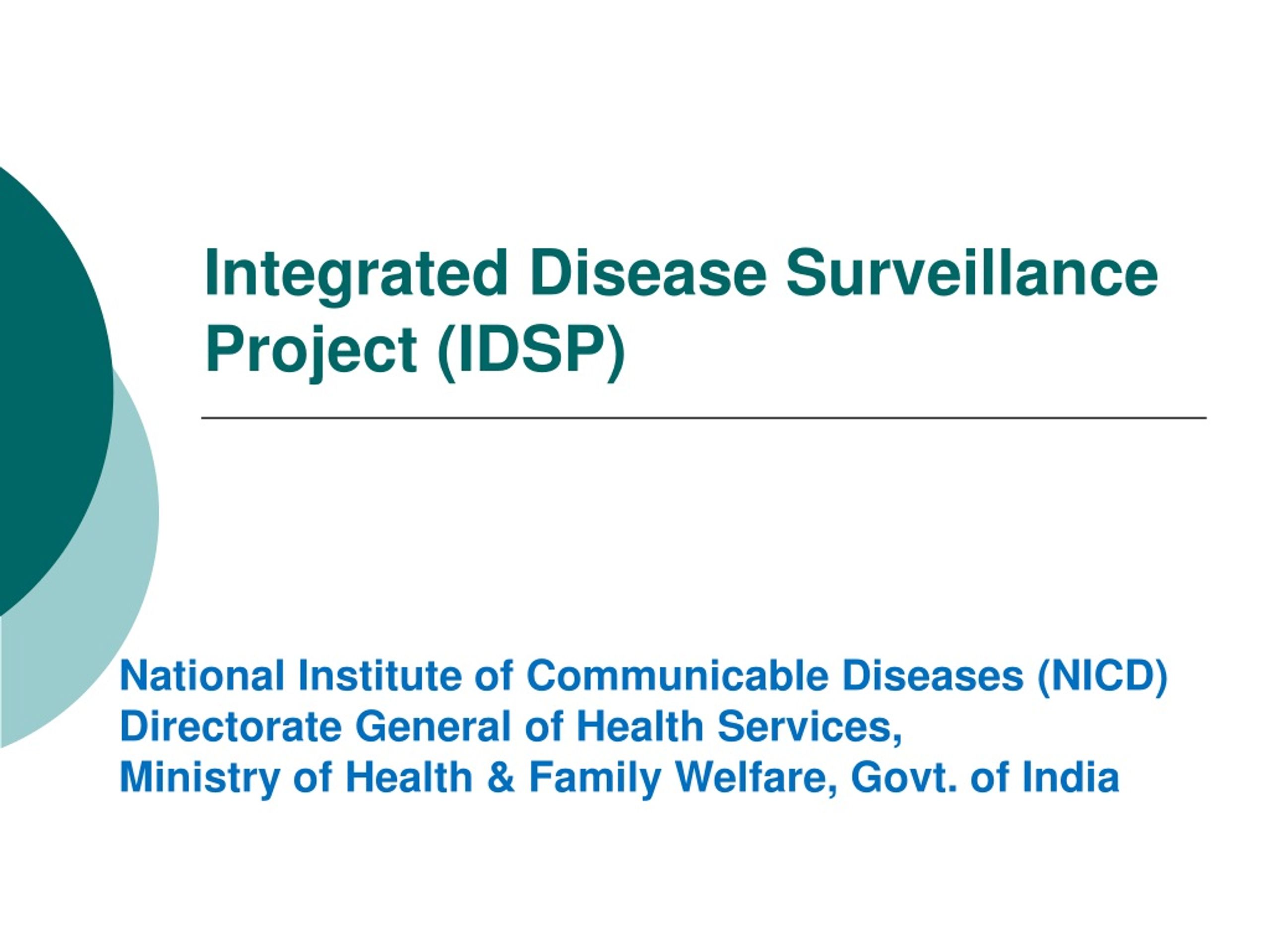 PPT - Integrated Disease Surveillance Project (IDSP) PowerPoint ...