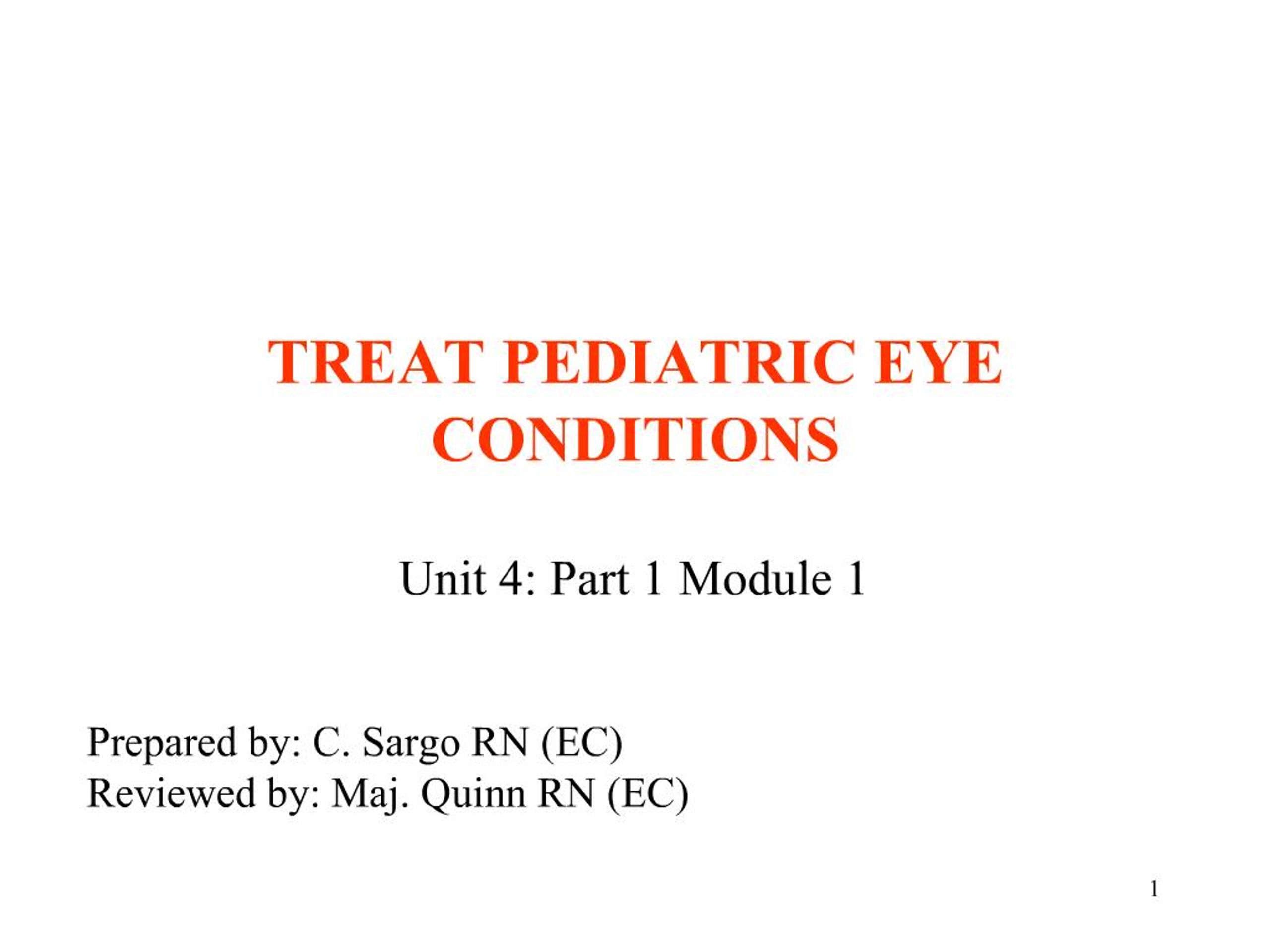 PPT - TREAT PEDIATRIC EYE CONDITIONS PowerPoint Presentation, free ...