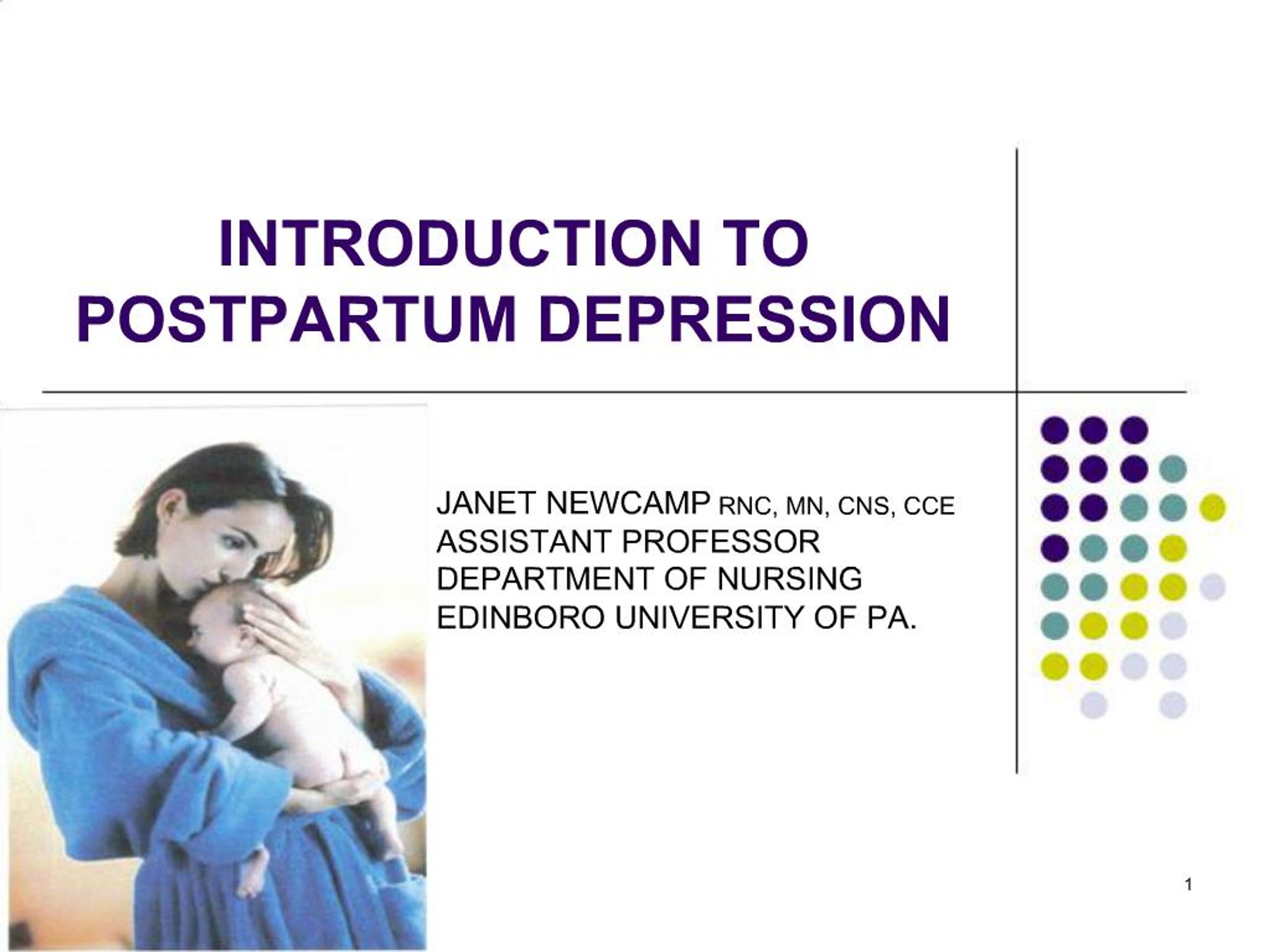 PPT - INTRODUCTION TO POSTPARTUM DEPRESSION PowerPoint Presentation ...