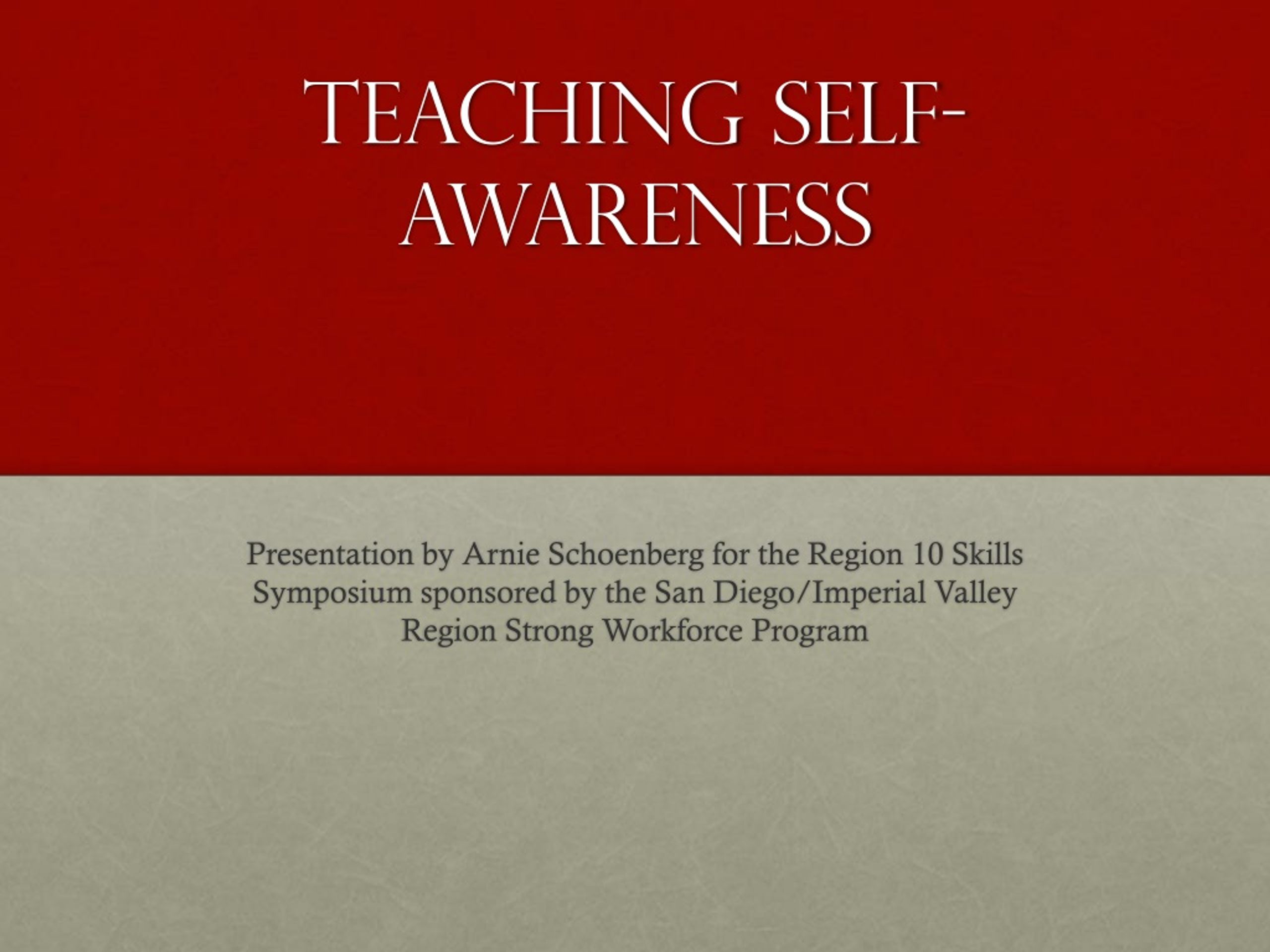 PPT - Teaching Self-Awareness PowerPoint Presentation, free download ...