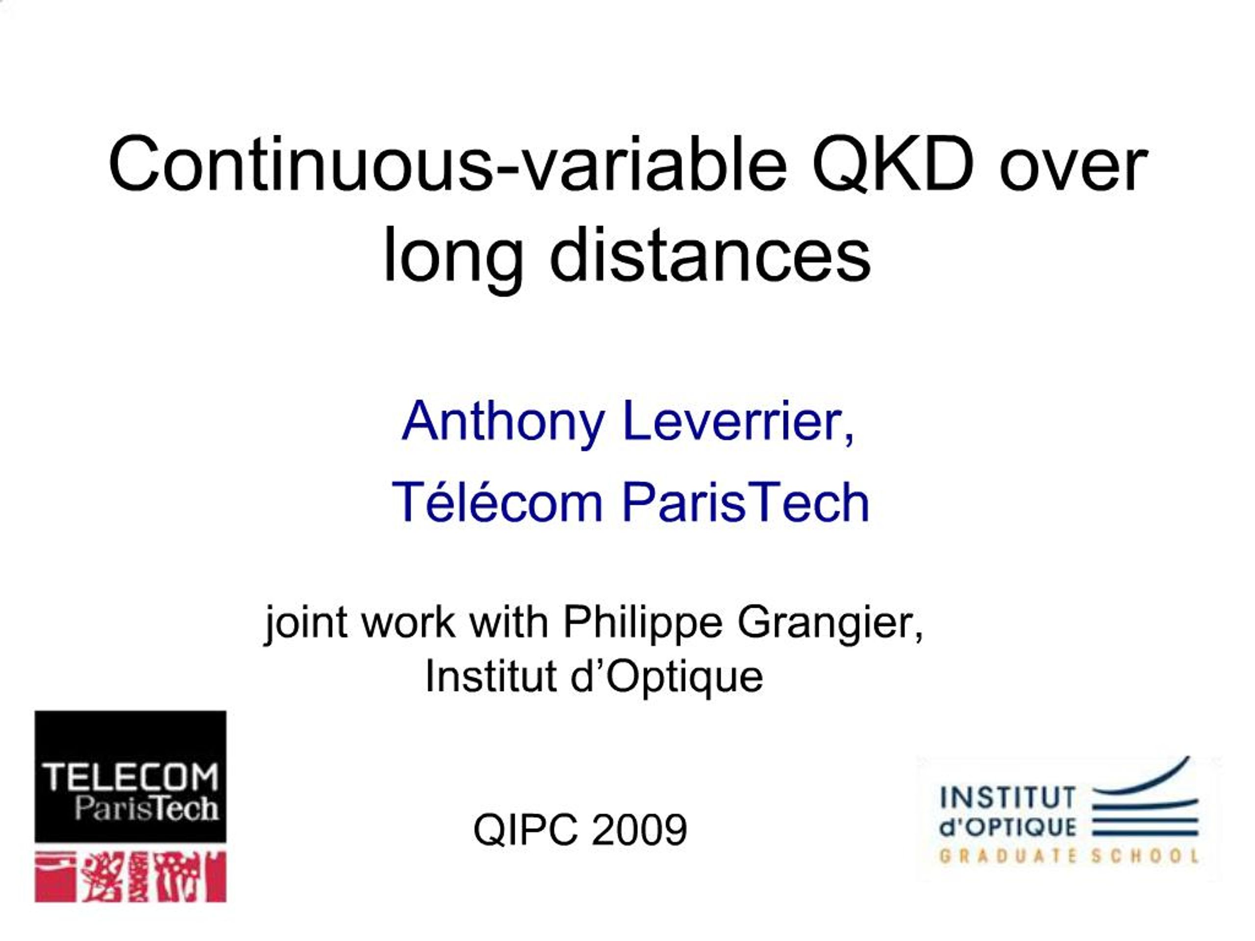 PPT - Continuous-variable QKD over long distances PowerPoint ...