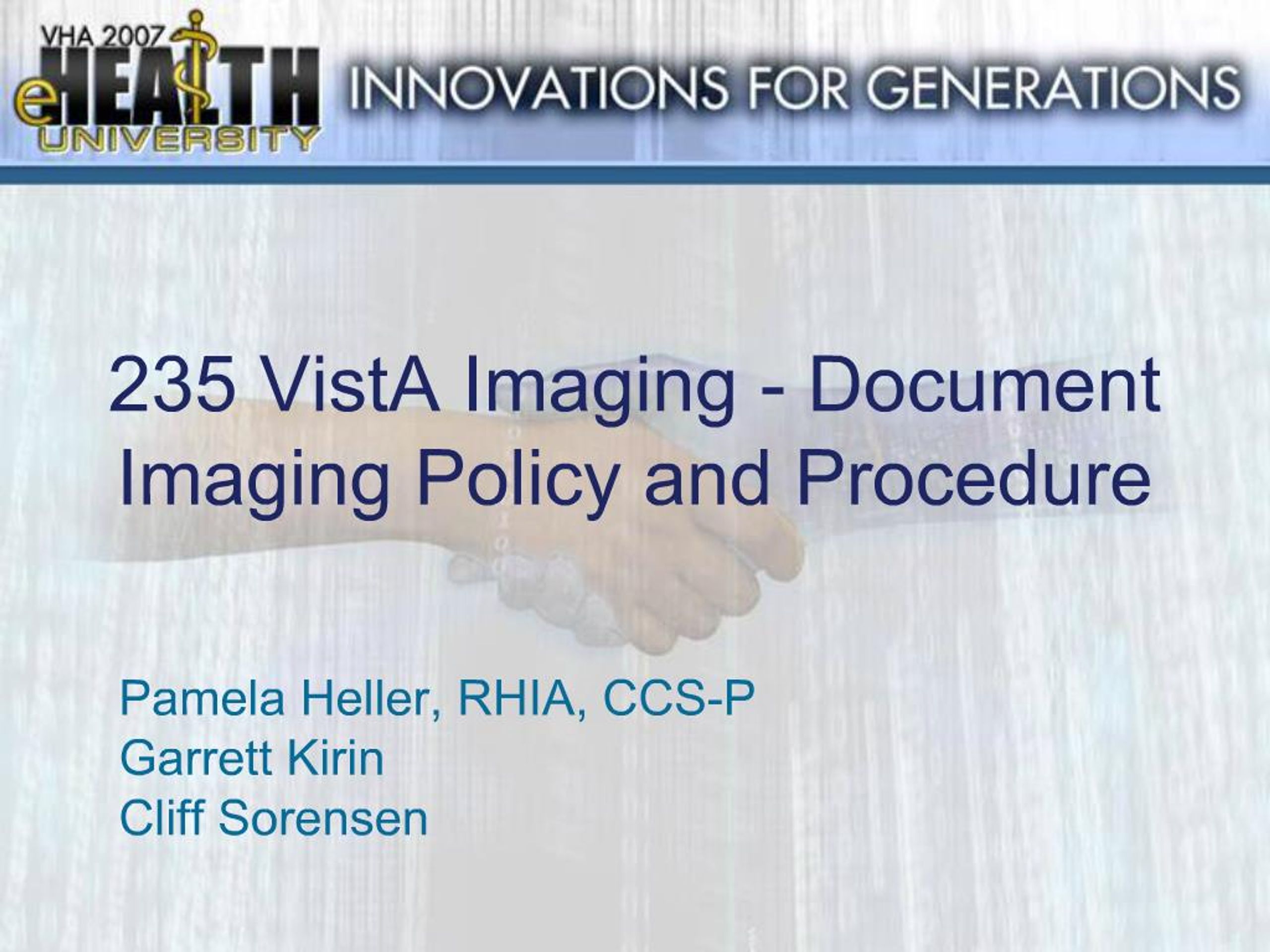 PPT - 235 VistA Imaging - Document Imaging Policy and Procedure ...
