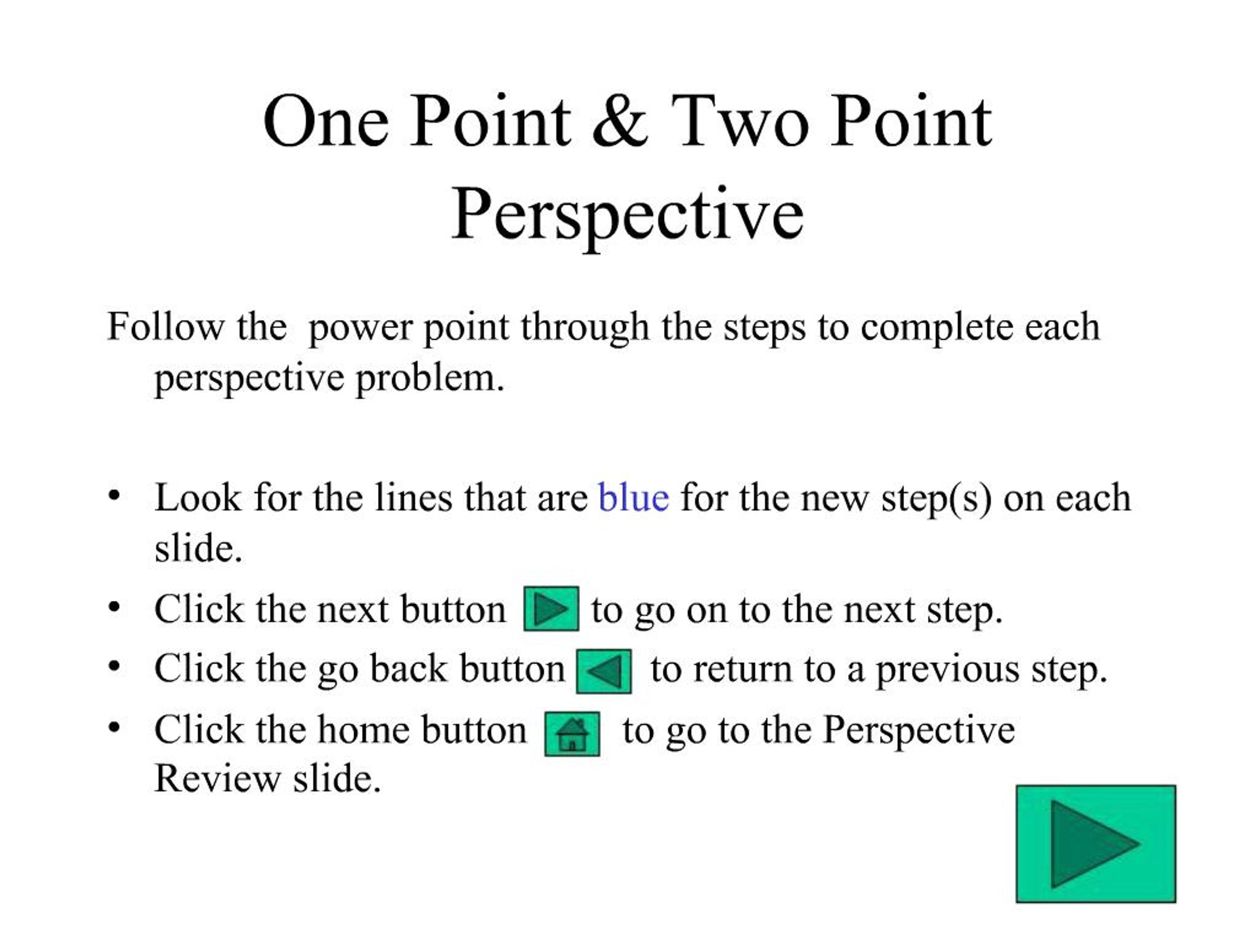 PPT - One Point Two Point Perspective PowerPoint Presentation, free ...