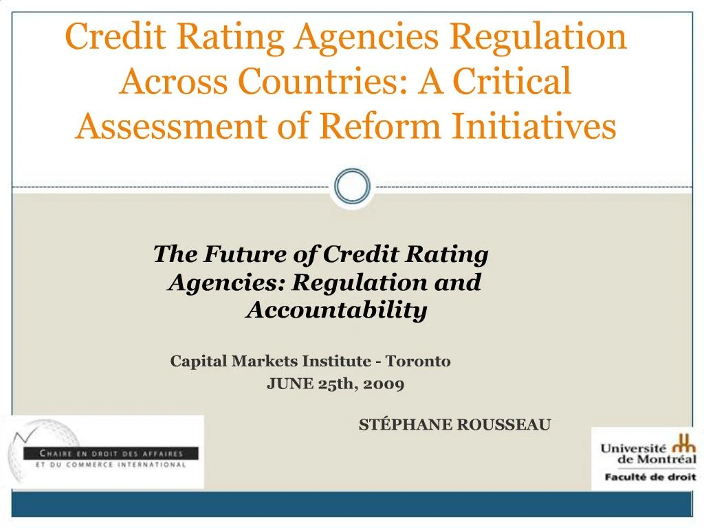 PPT - Credit Rating Agencies Regulation Across Countries: A Critical ...