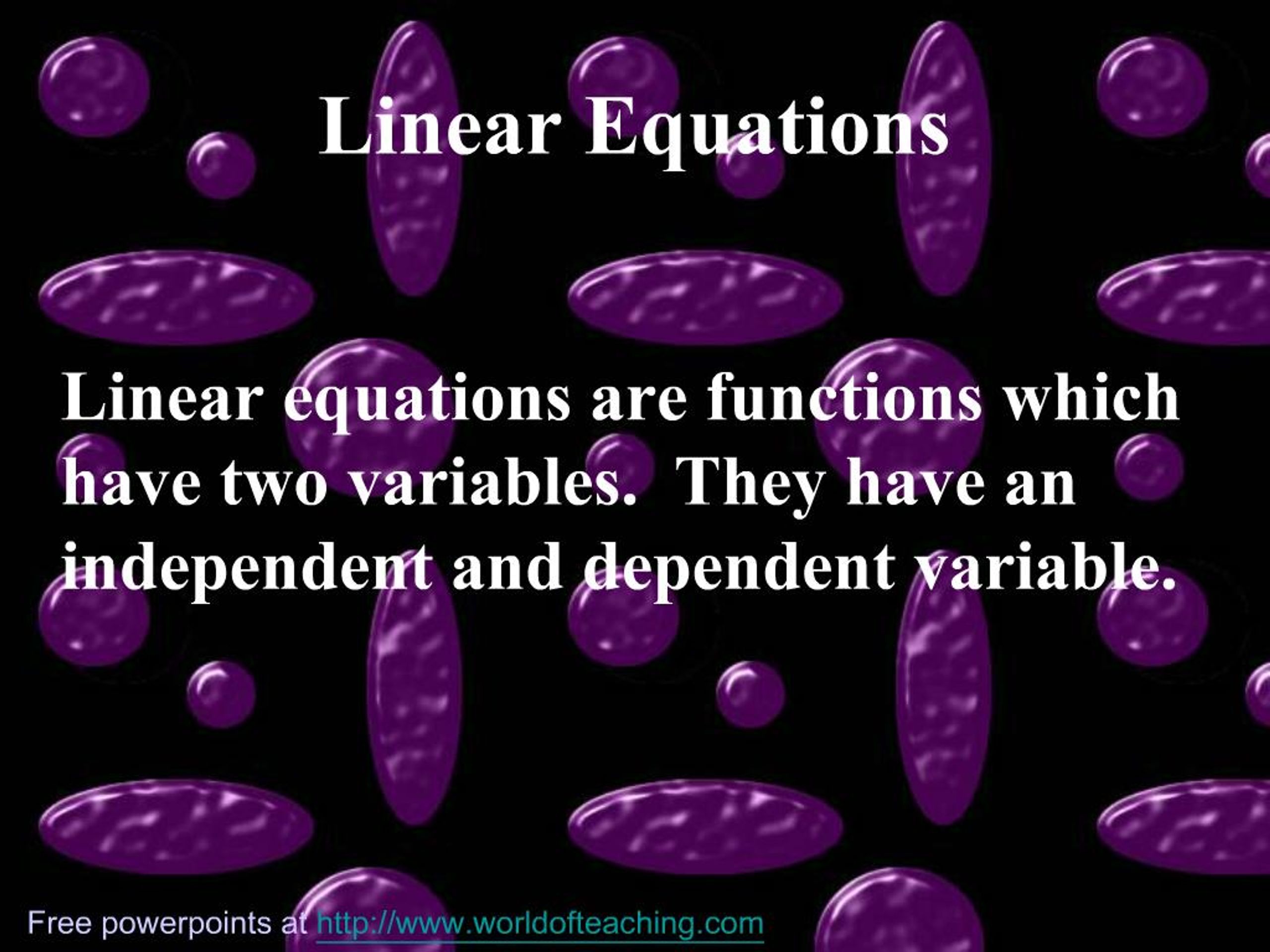PPT - Linear Equations PowerPoint Presentation, free download - ID:279702