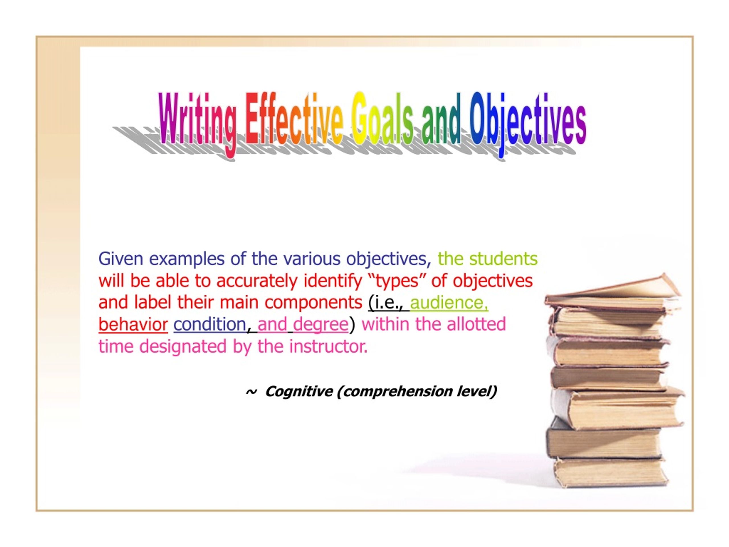 PPT - Writing Effective Goals and Objectives PowerPoint Presentation ...