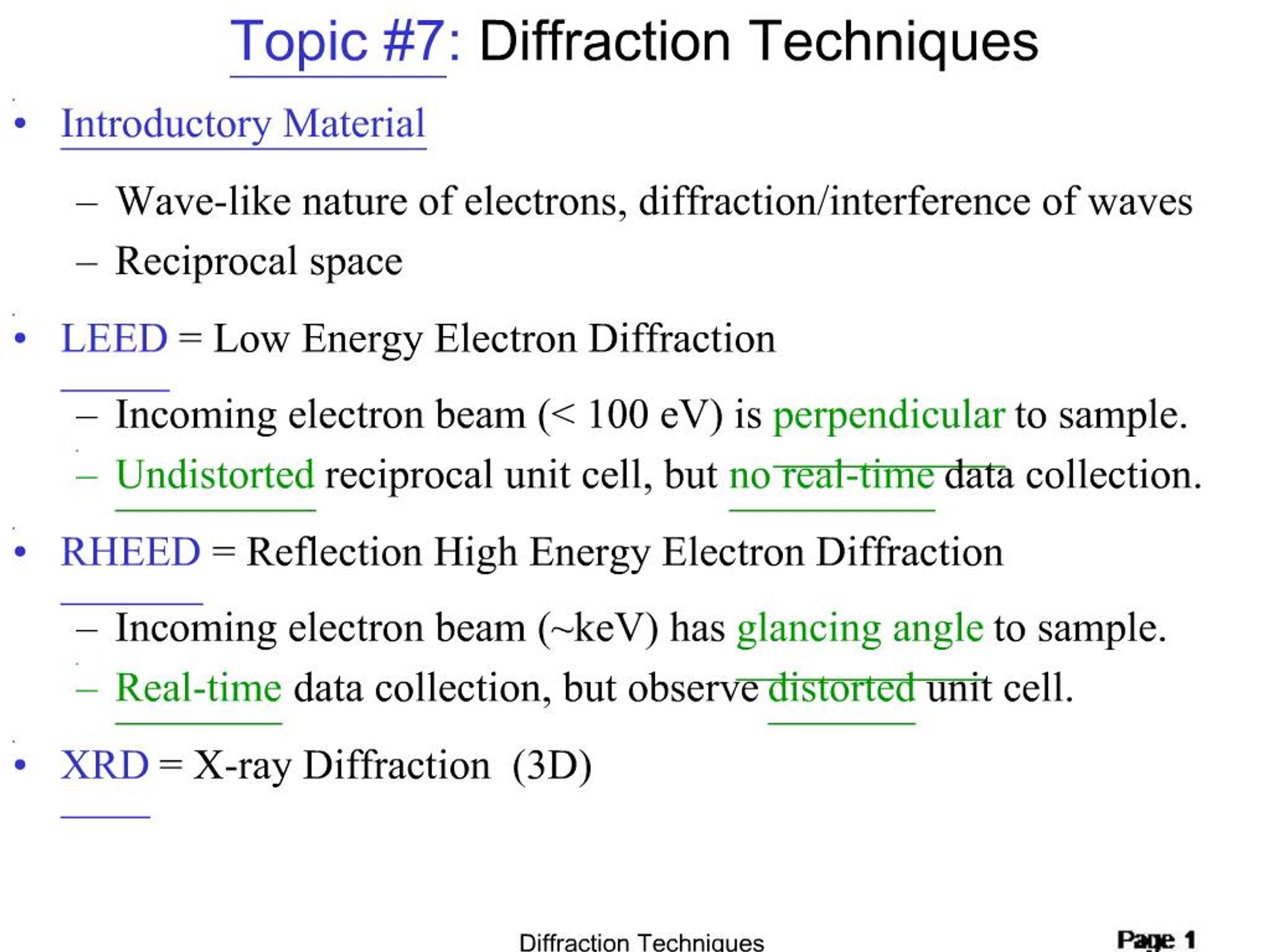 PPT - Topic 7: Diffraction Techniques PowerPoint Presentation, free ...