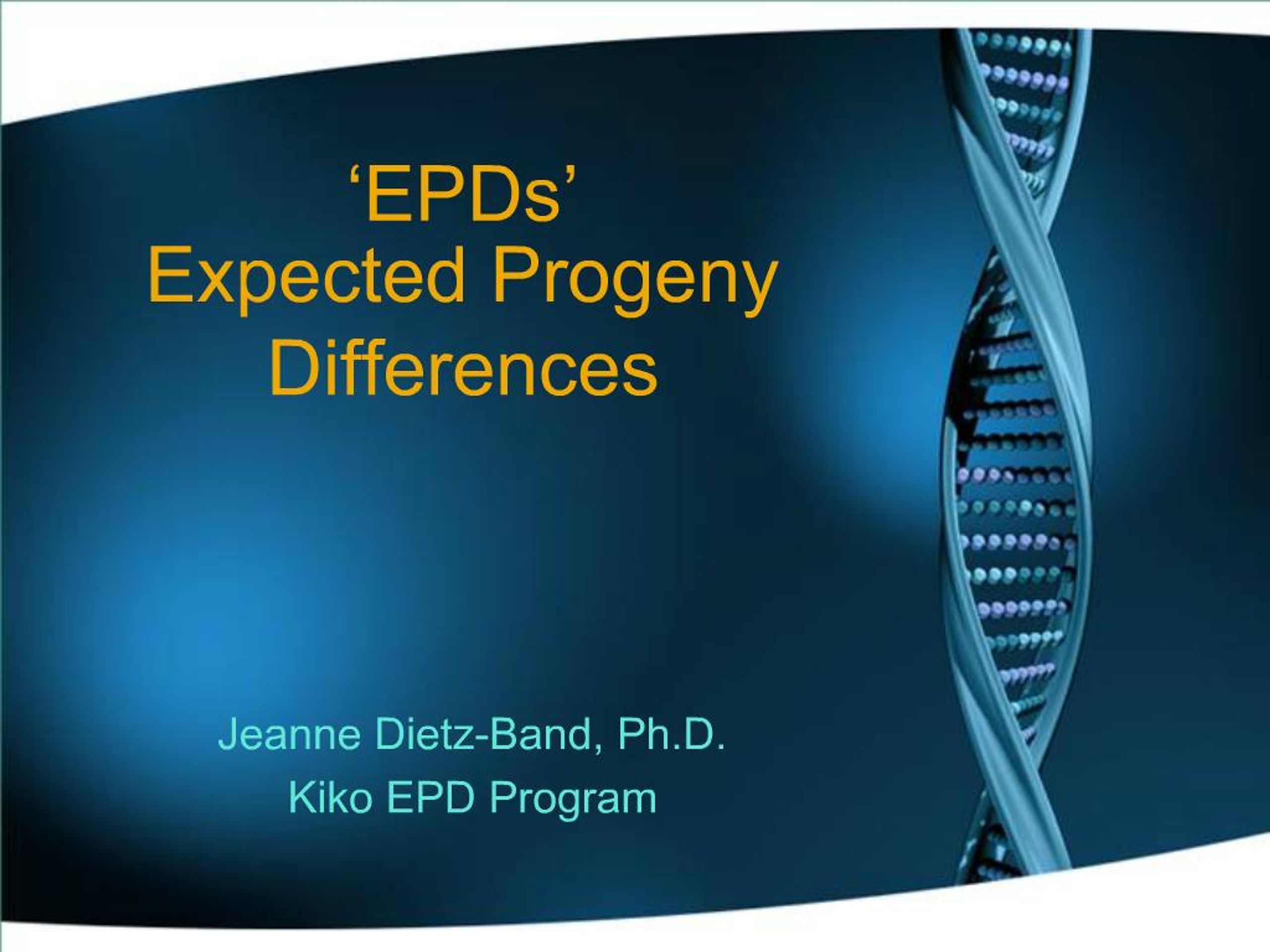 PPT - EPDs Expected Progeny Differences PowerPoint Presentation, free ...