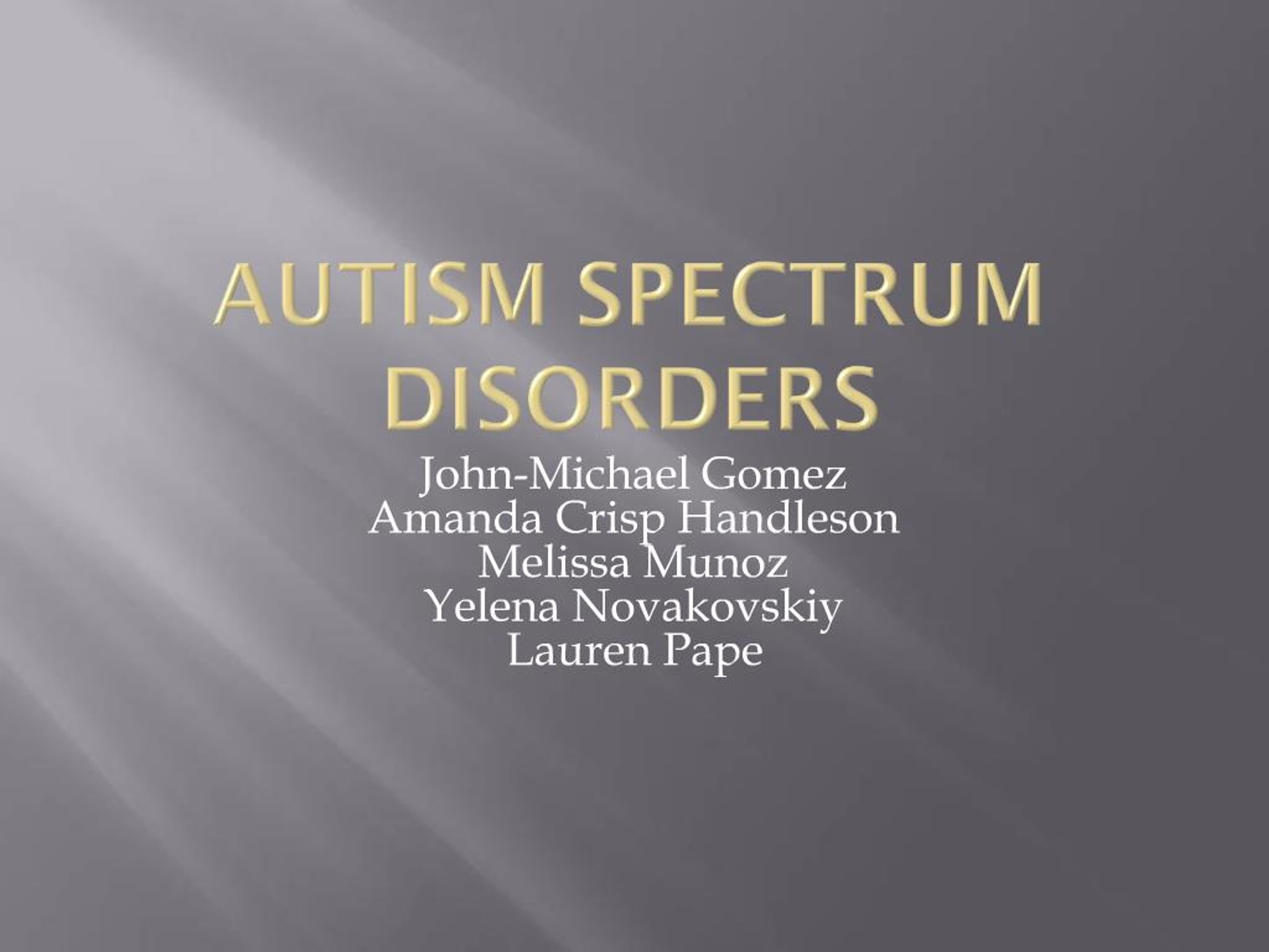 PPT - Autism Spectrum Disorders PowerPoint Presentation, free download ...