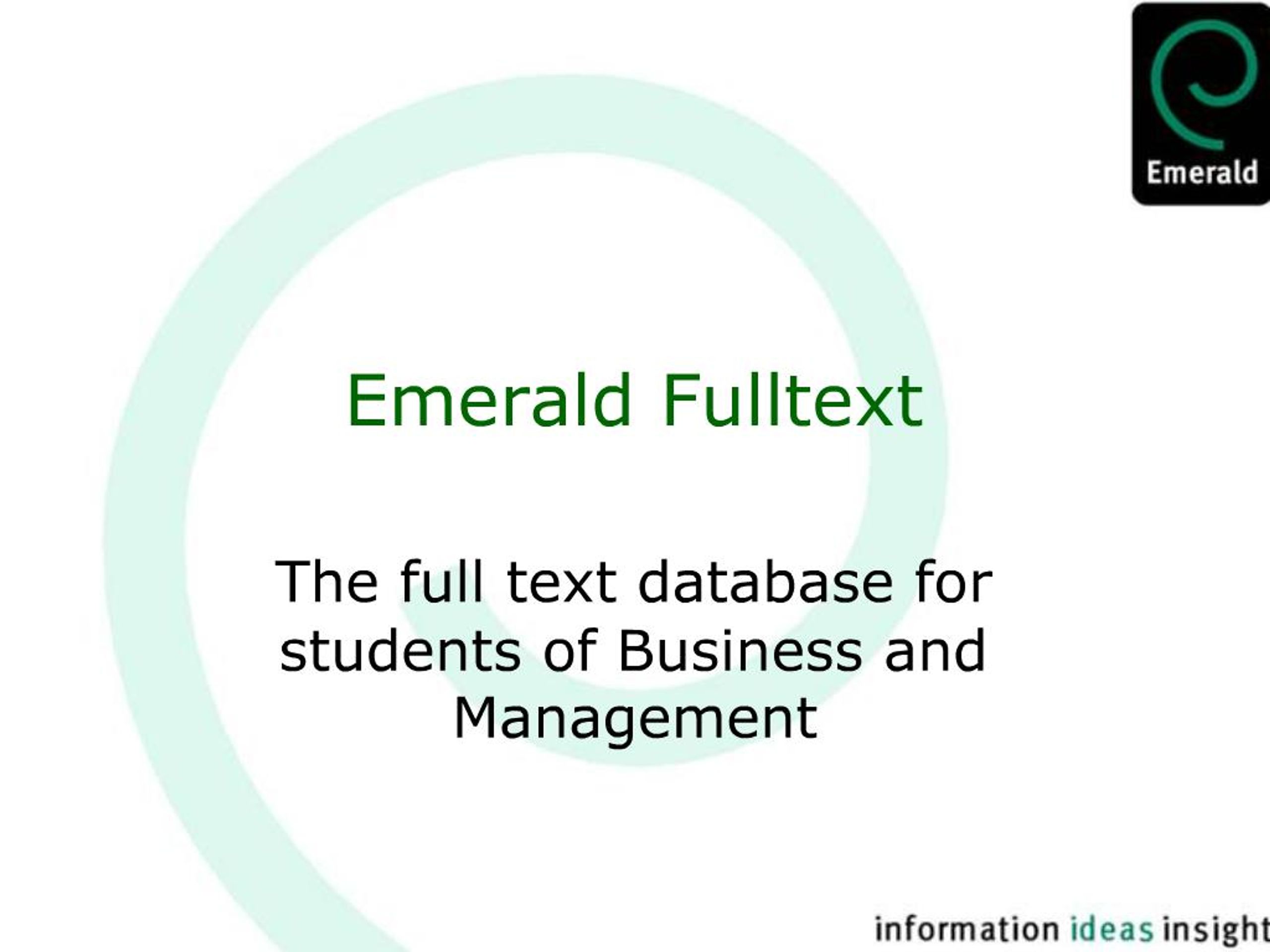 PPT - Emerald Fulltext PowerPoint Presentation, free download - ID:300491