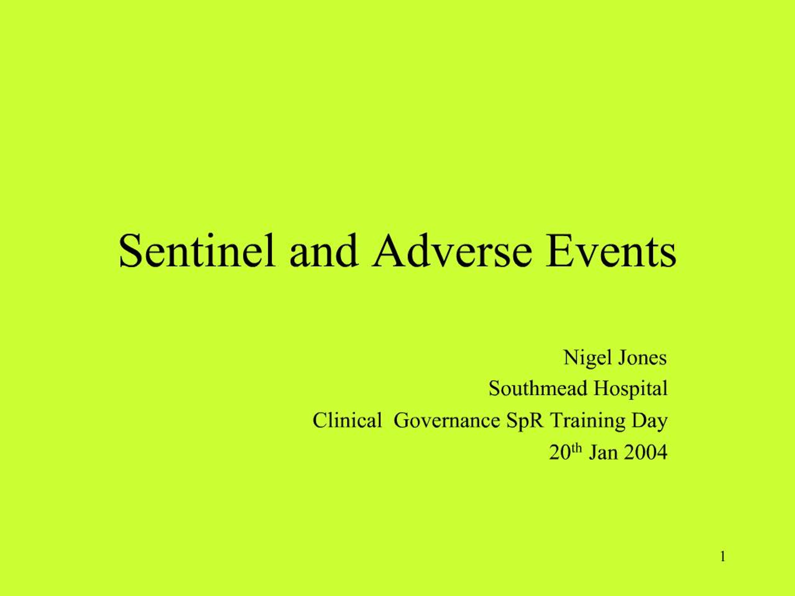 PPT - Sentinel and Adverse Events PowerPoint Presentation, free ...