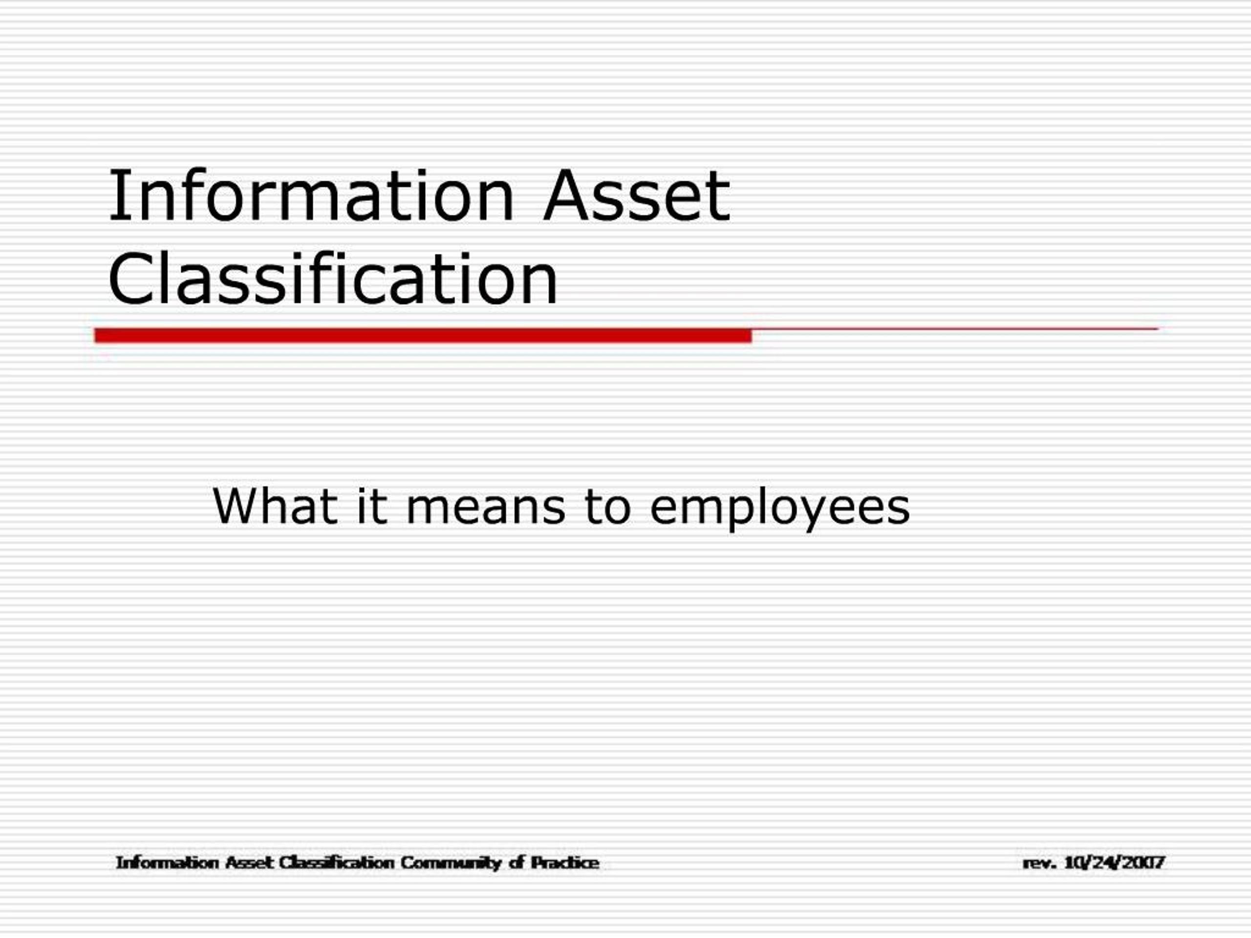 PPT - Information Asset Classification PowerPoint Presentation, free ...