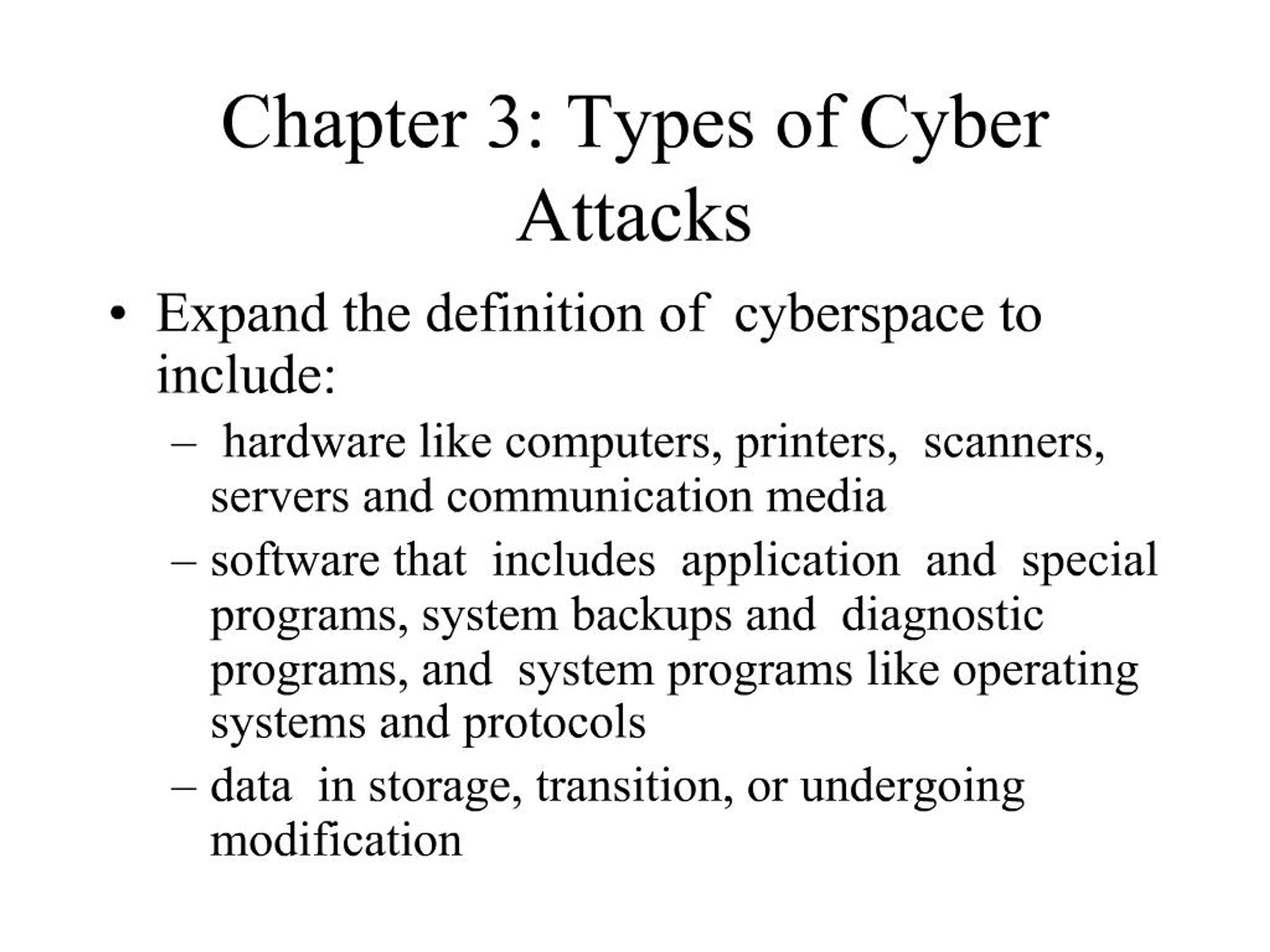 PPT - Chapter 3: Types of Cyber Attacks PowerPoint Presentation, free ...