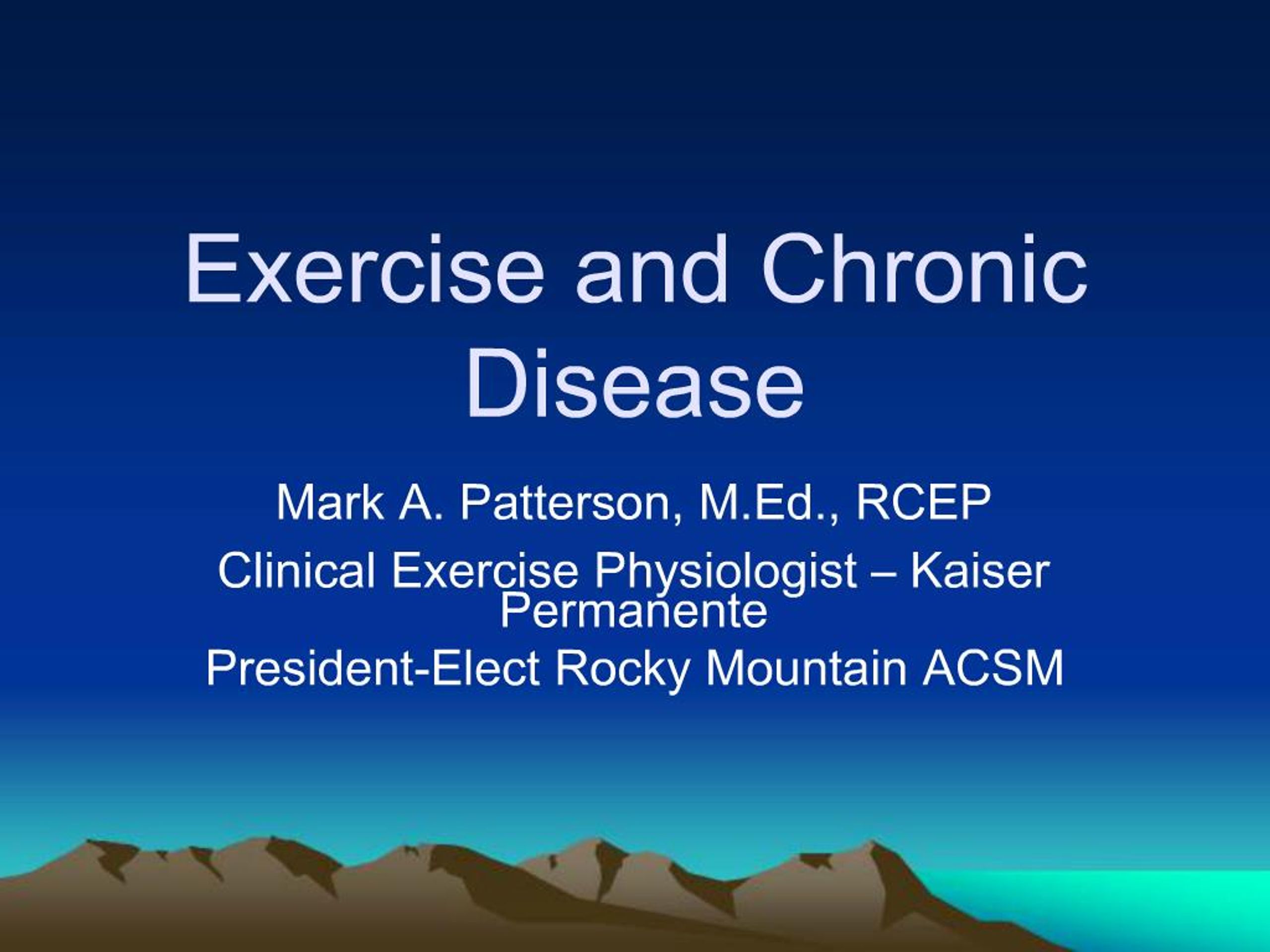 PPT - Exercise and Chronic Disease PowerPoint Presentation, free ...