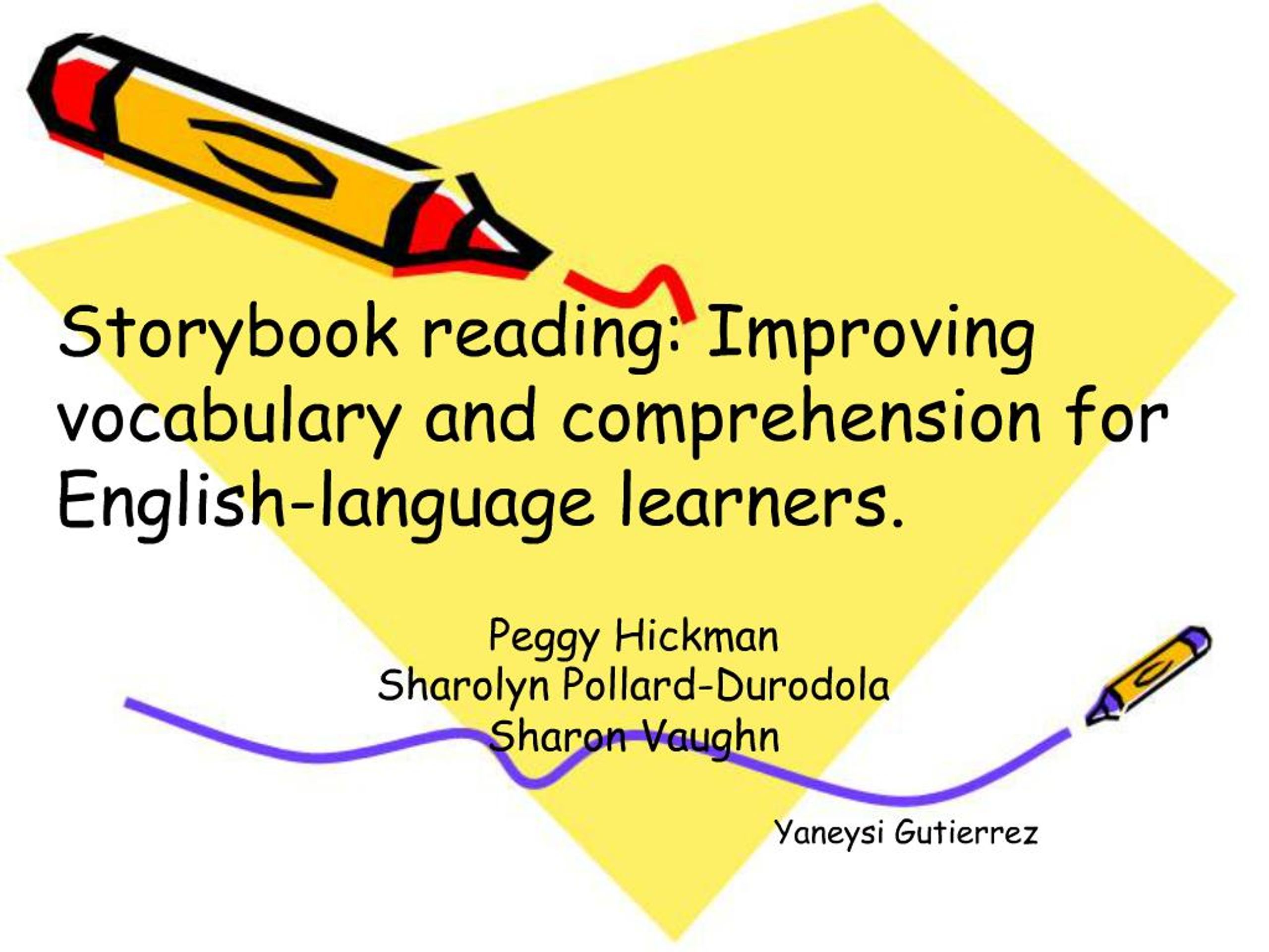 PPT - Storybook reading: Improving vocabulary and comprehension for ...