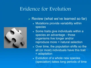 PPT - Evidence for Evolution: 1) BIOGEOGRAPHY PowerPoint Presentation ...